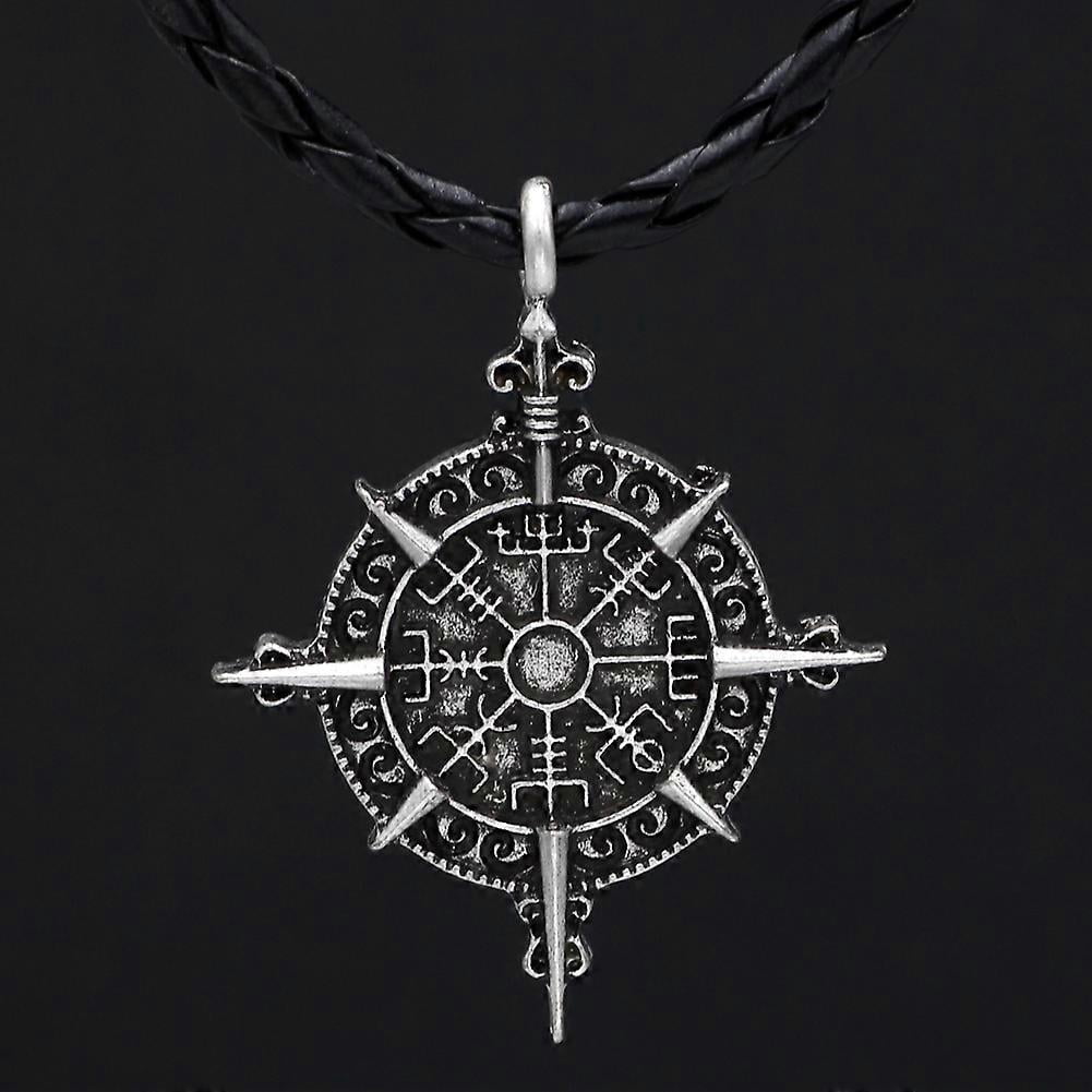 Odin Symbol Necklace Vegvisir Compass Protection Symbol Pendant Jewelry ...
