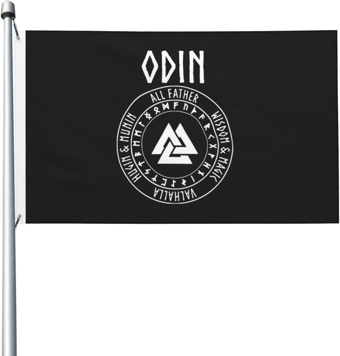 Odin Viking God Valknut With Runes Flag Garden Flag 3x5ft Double Sided ...