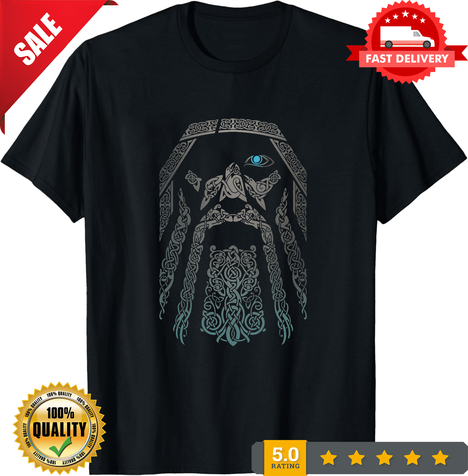 Odin Viking Norse Celtic Mythology Inspired Movie Gaming Graphic Shirt ...