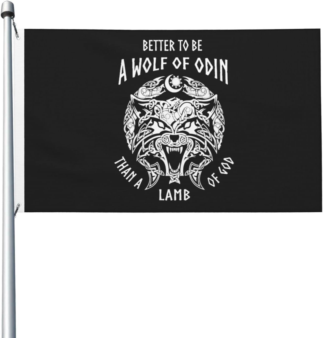Odin Viking Norse Wolf Flag 3x5 Ft Outdoor Decoration Banner Yard Flag ...