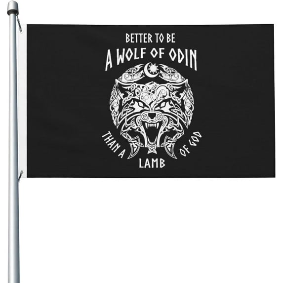 Odin Viking Norse Wolf Flag 3x5 Ft Outdoor Decoration Banner Yard Flag ...