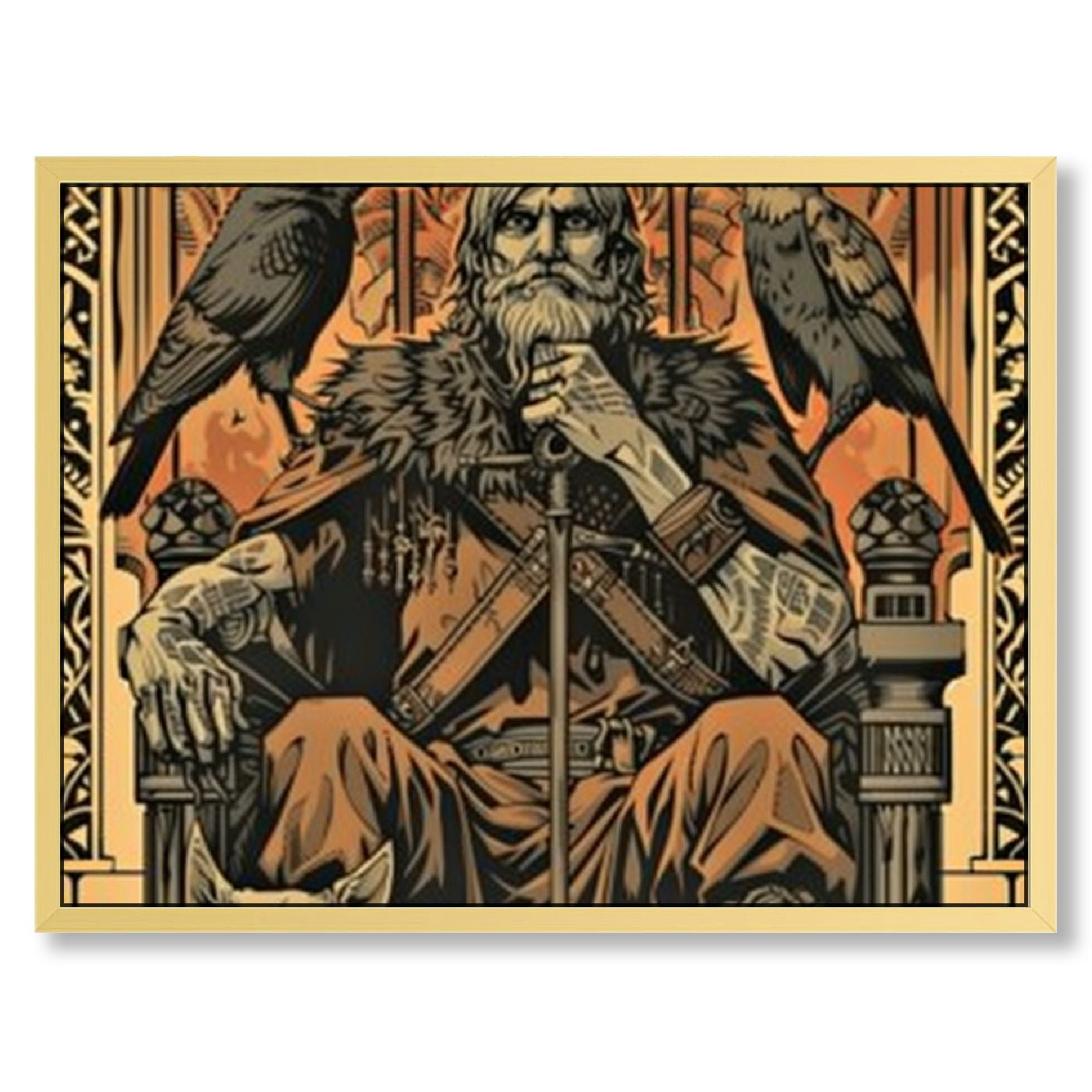 Odin Viking Valhalla Wall Flag Wolf Wall Art - Walmart.com