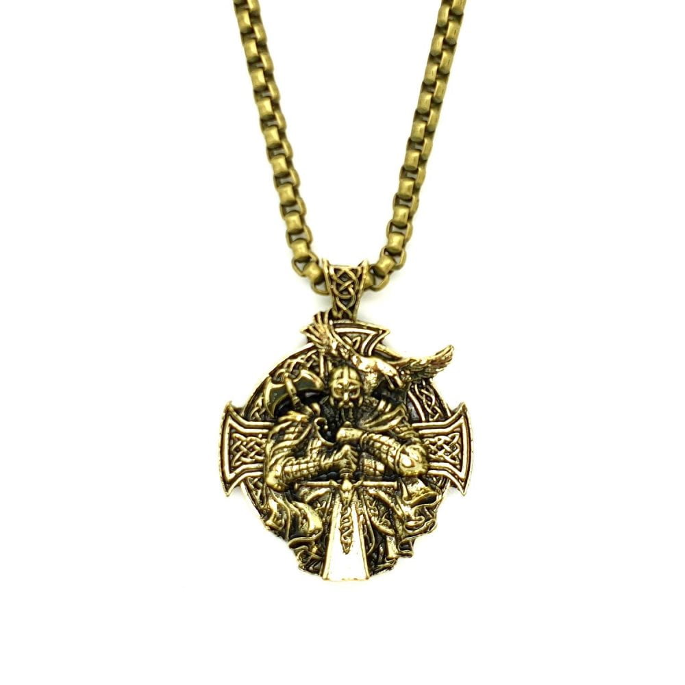 Odin axe & raven viking cross Helena Rosova Necklace Pendants - Walmart.com