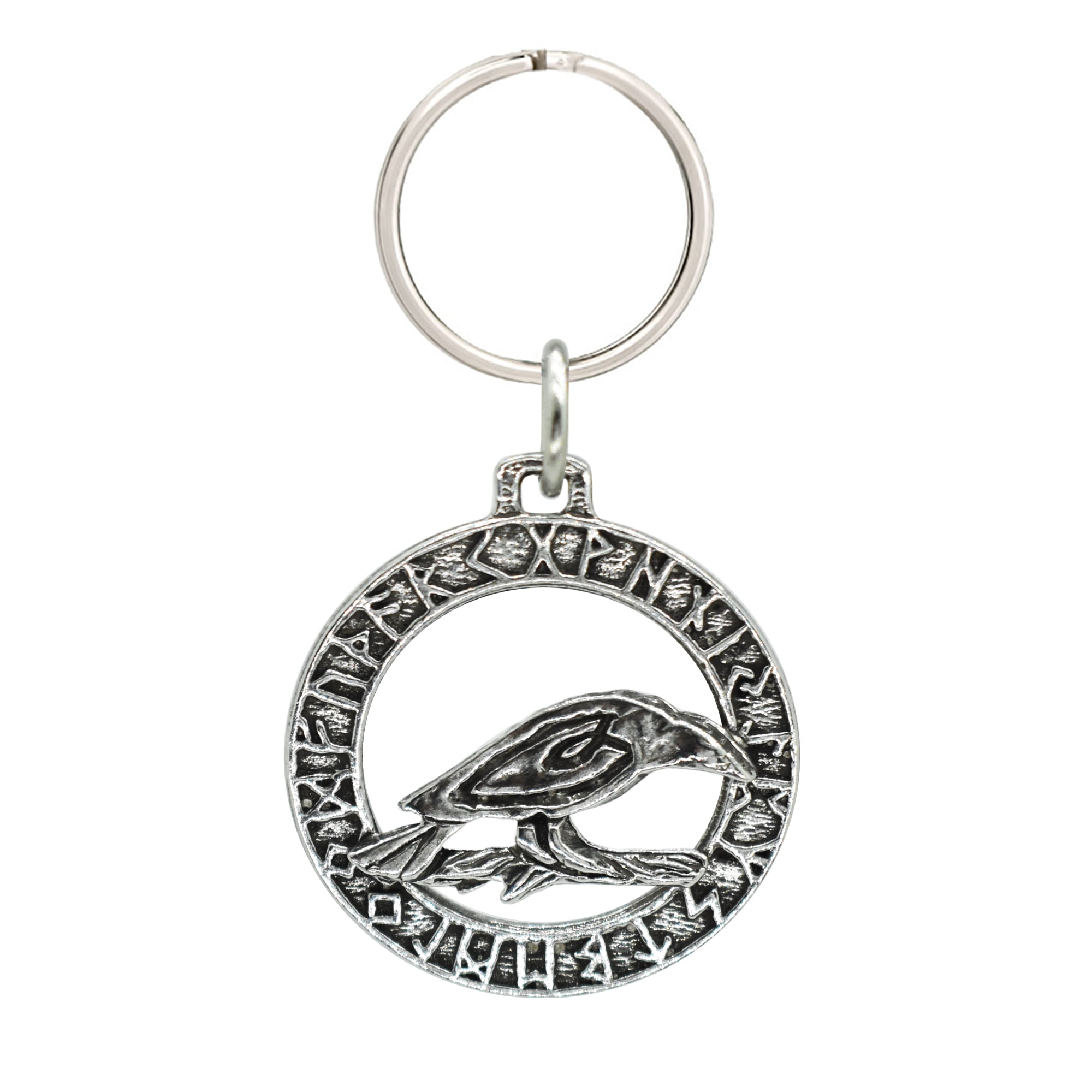 Odin's Raven Huginn, Muninn, Keychain, G007KC, Key Fob, Pewter, Celtic ...