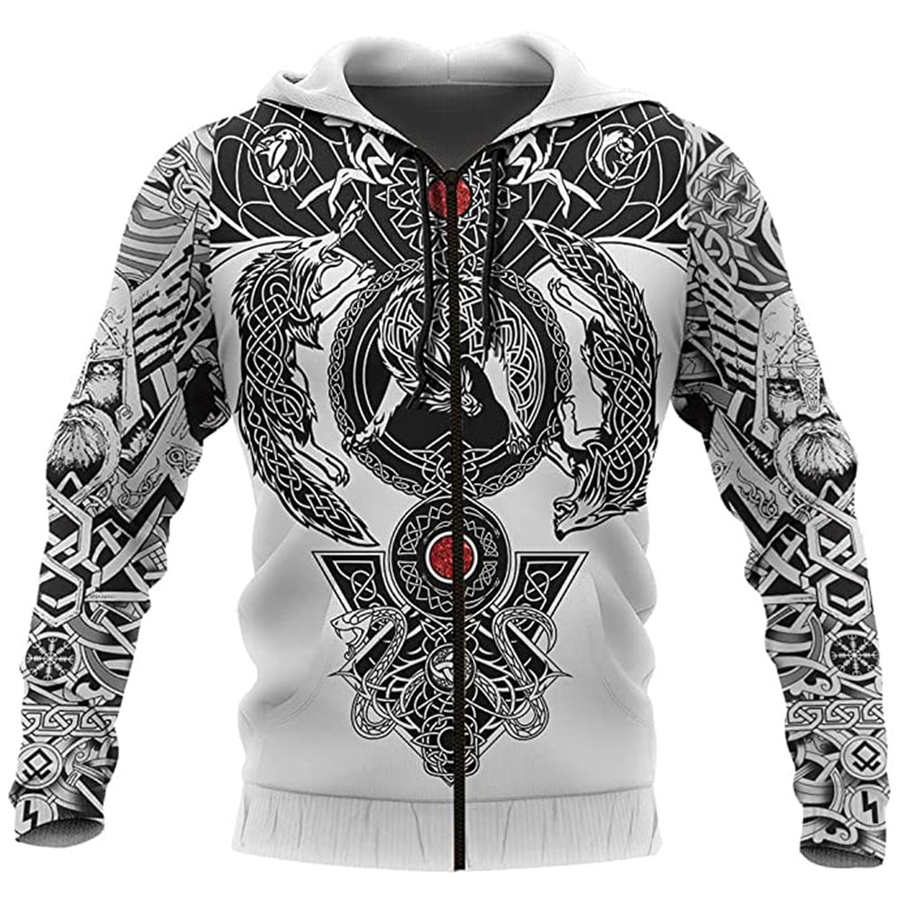 Odin viking Ravens zip hoodie warriors 3D Printed Nordic Mythology ...