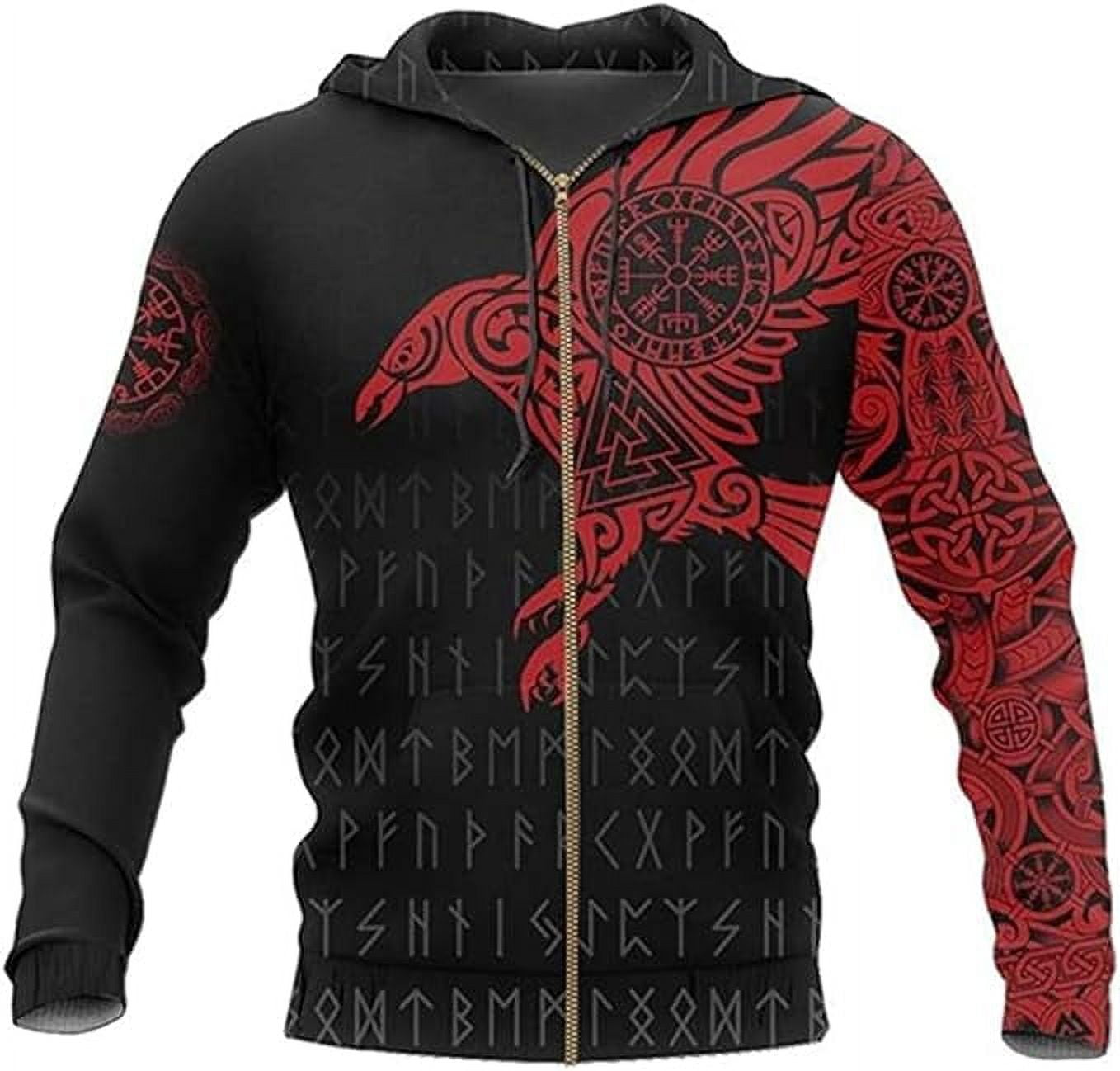 Odin viking Ravens zip hoodie warriors 3D Printed Nordic Mythology ...