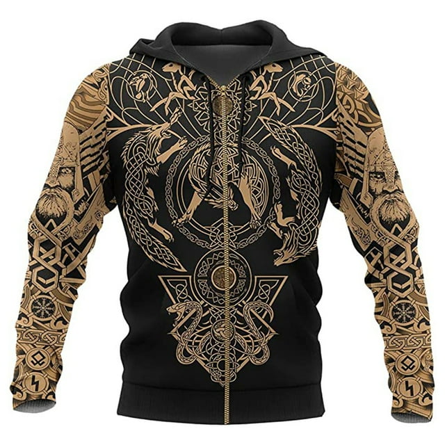 Odin viking Ravens zip hoodie warriors 3D Printed Nordic Mythology ...