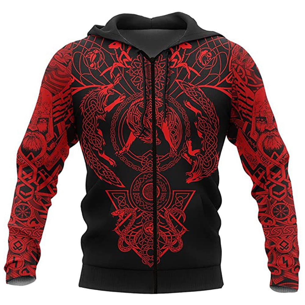 Odin viking Ravens zip hoodie warriors 3D Printed Nordic Mythology ...