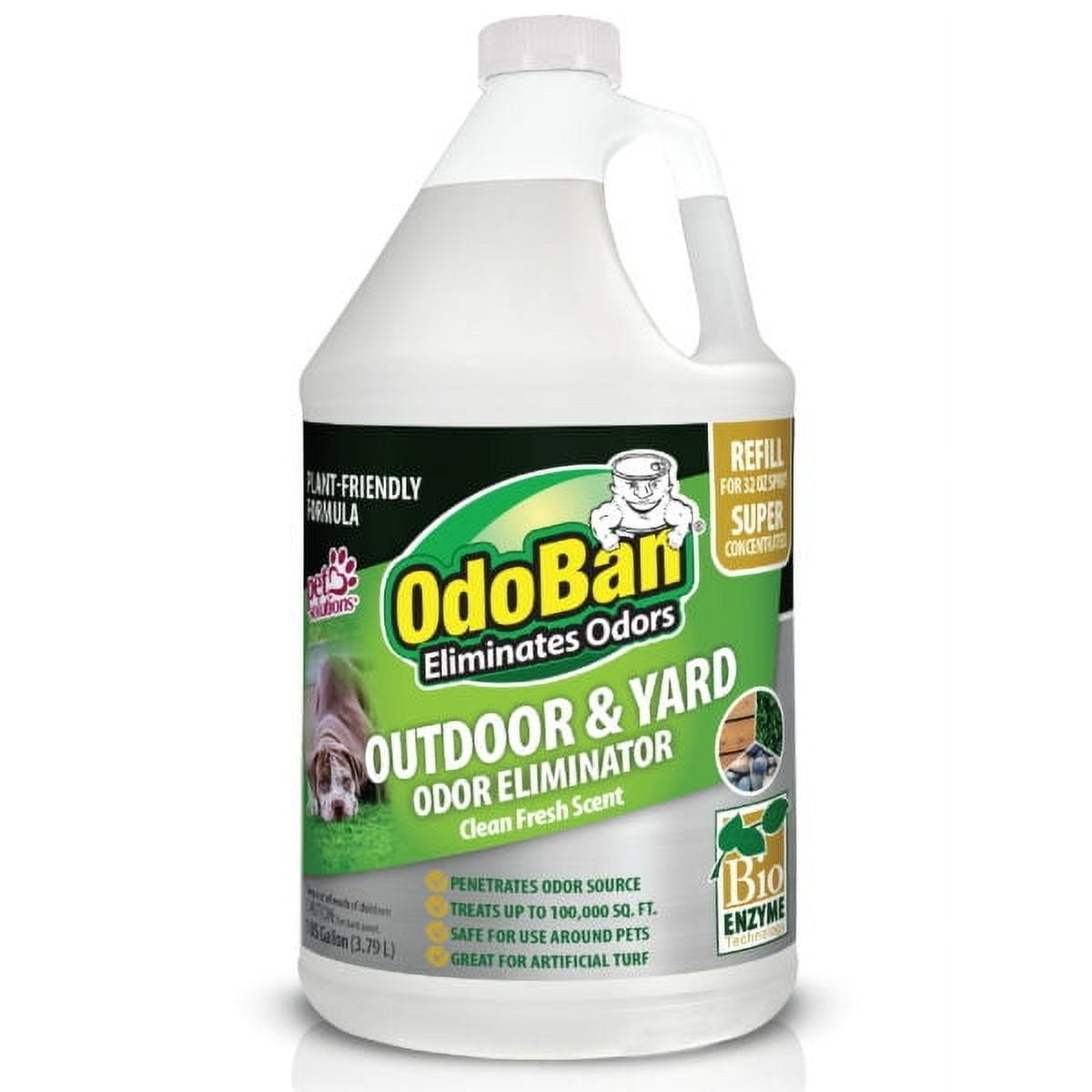 OdoBan Outdoor Odor Eliminator Refill, Targets Pet Waste, Enzymes, 128 ...