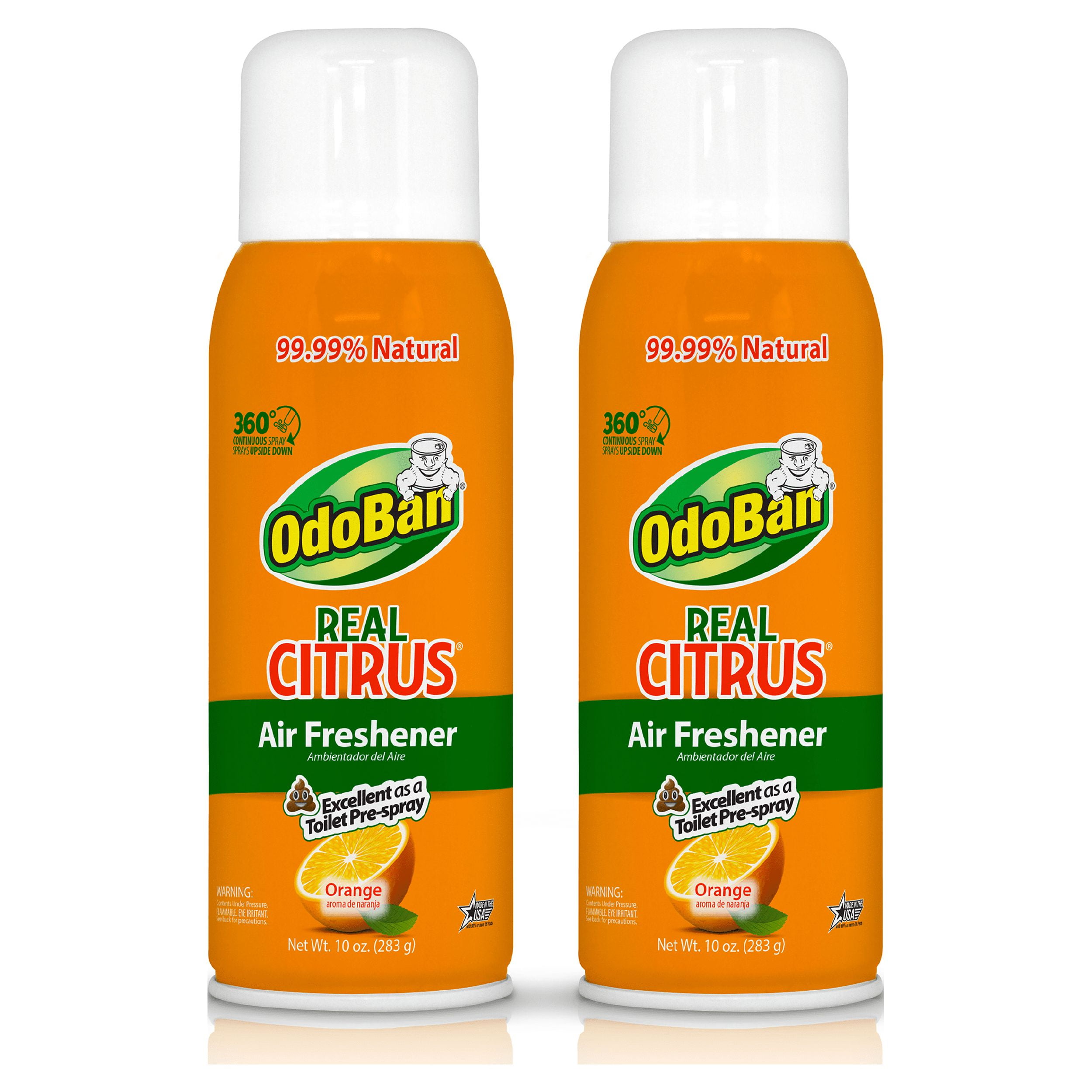 OdoBan Real Citrus Orange Air Freshener, 10 Oz, 360 Continuous Spray, 2 ...