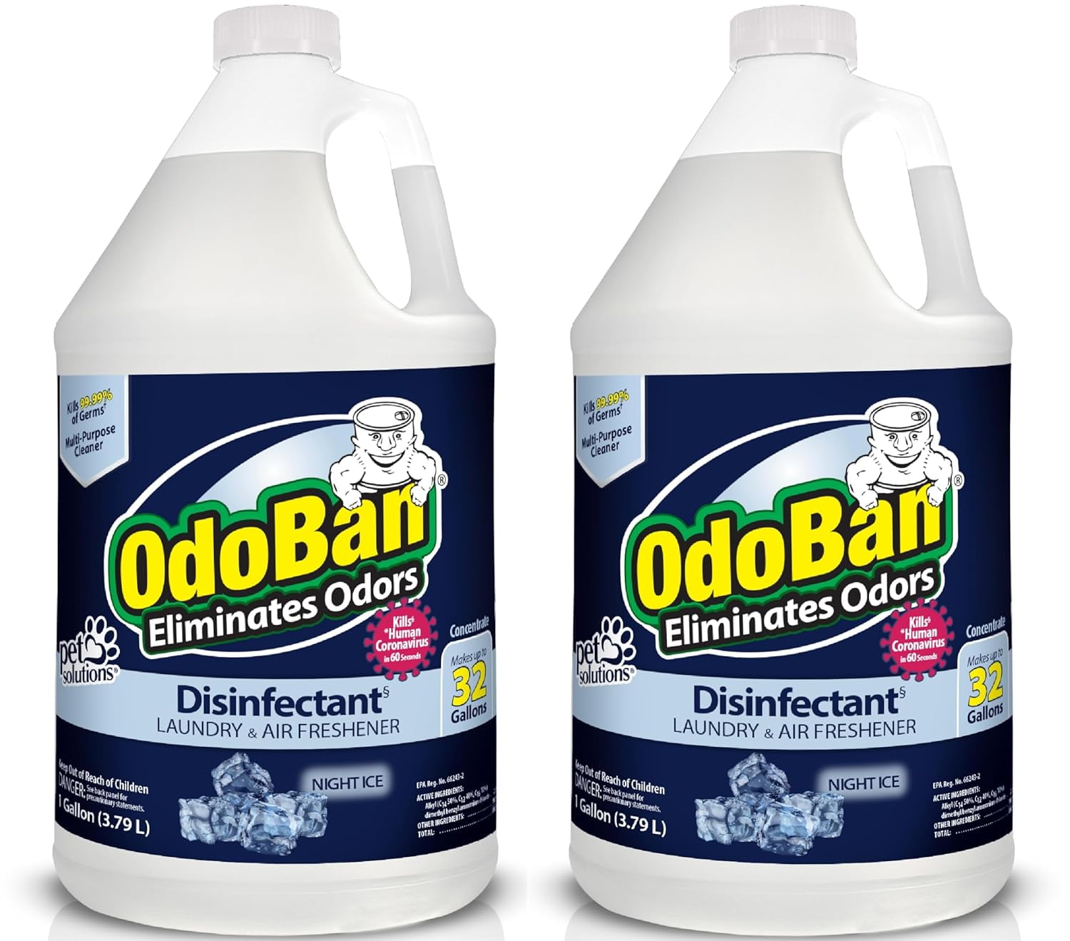 OdoBan Disinfectant Concentrate and Odor Eliminator, 2 Gallons, Night Ice Scent - Walmart.com