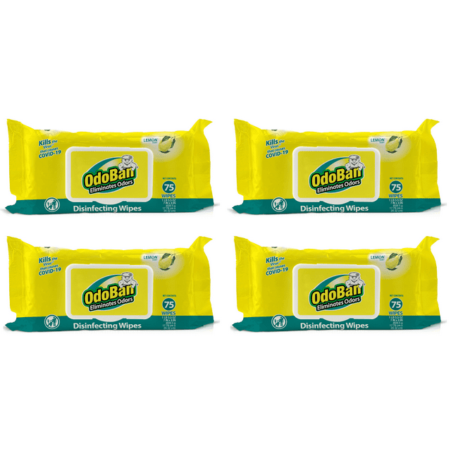 OdoBan Disinfectant & Odor Eliminator Wipes, Room Deodorizer, Sanitary ...