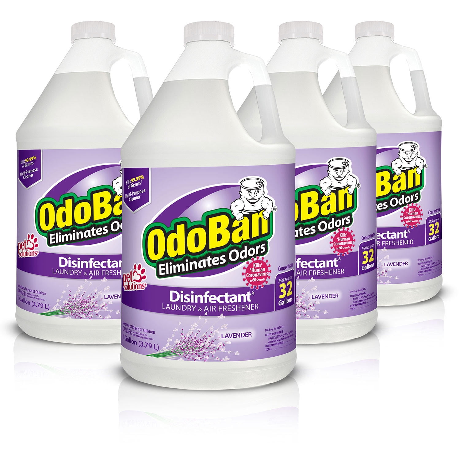 OdoBan Odor Eliminator and Disinfectant Concentrate, Lavender (4 pk ...