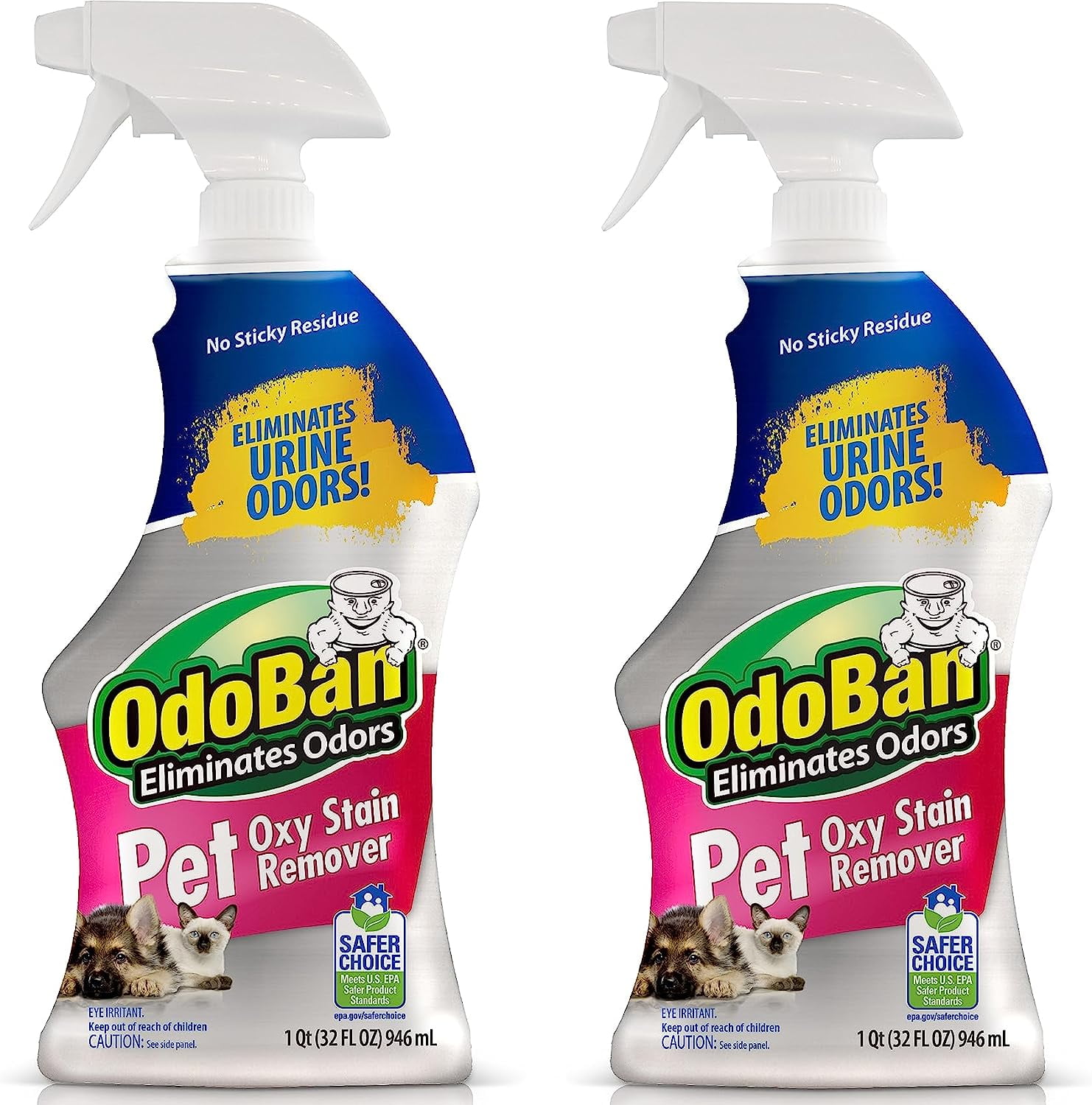 OdoBan Pet Solutions Oxy Stain Remover, Pet Stain Eliminator, 2-Pack ...