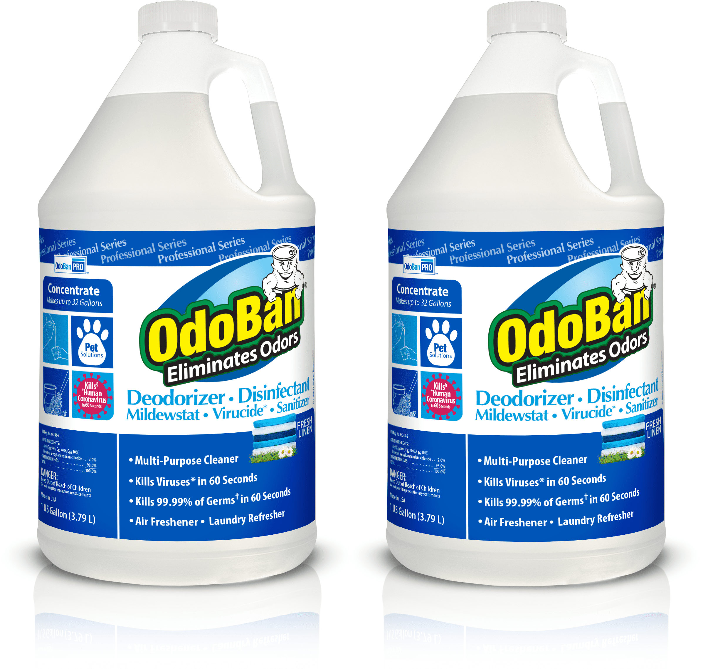 OdoBan Pro Cleaning Odor Eliminator, Disinfectant, Fresh Linen, 1 Gal ...