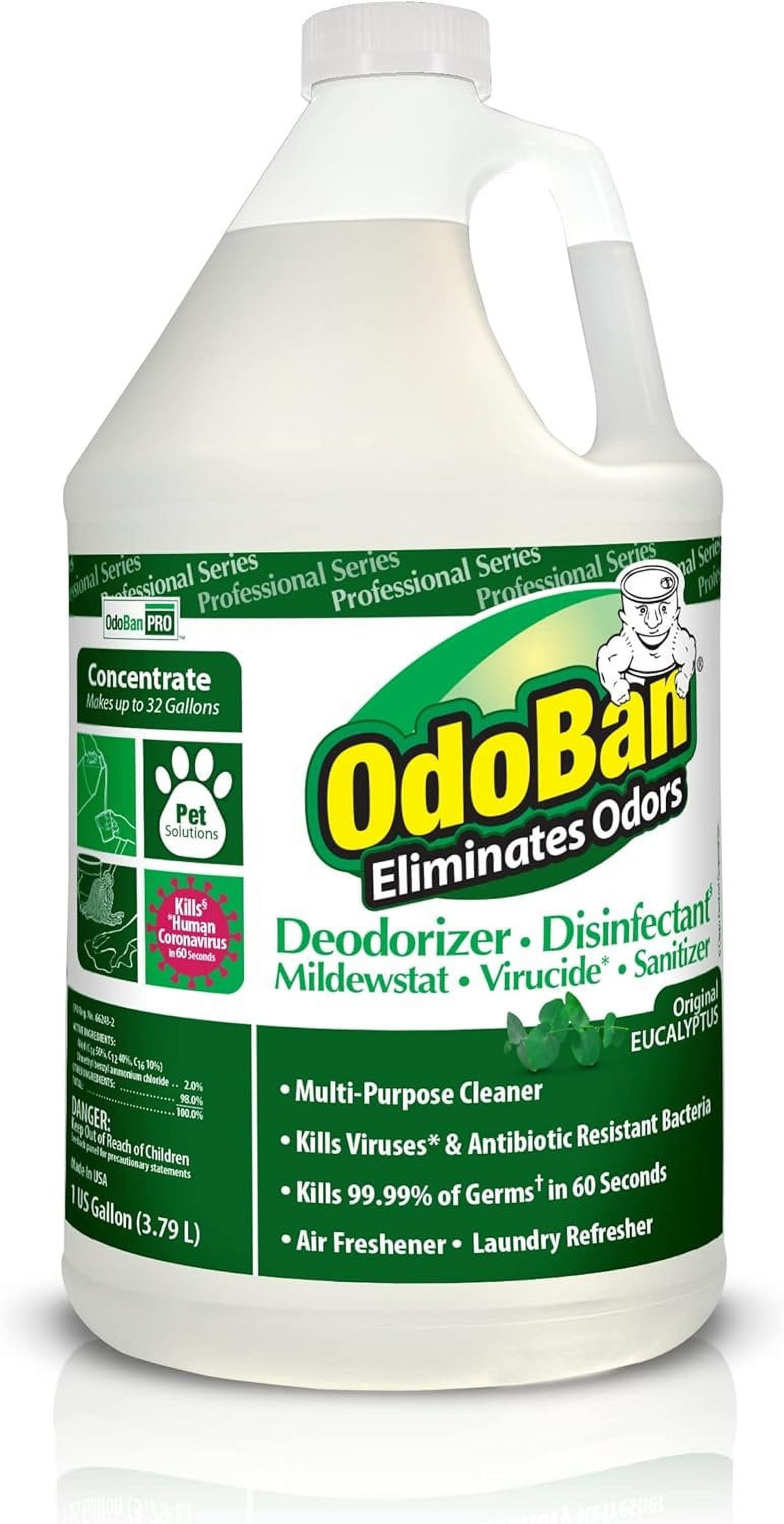 OdoBan Disinfectant Concentrate, 1 Gallon Eucalyptus Cleaner, Sanitizer ...