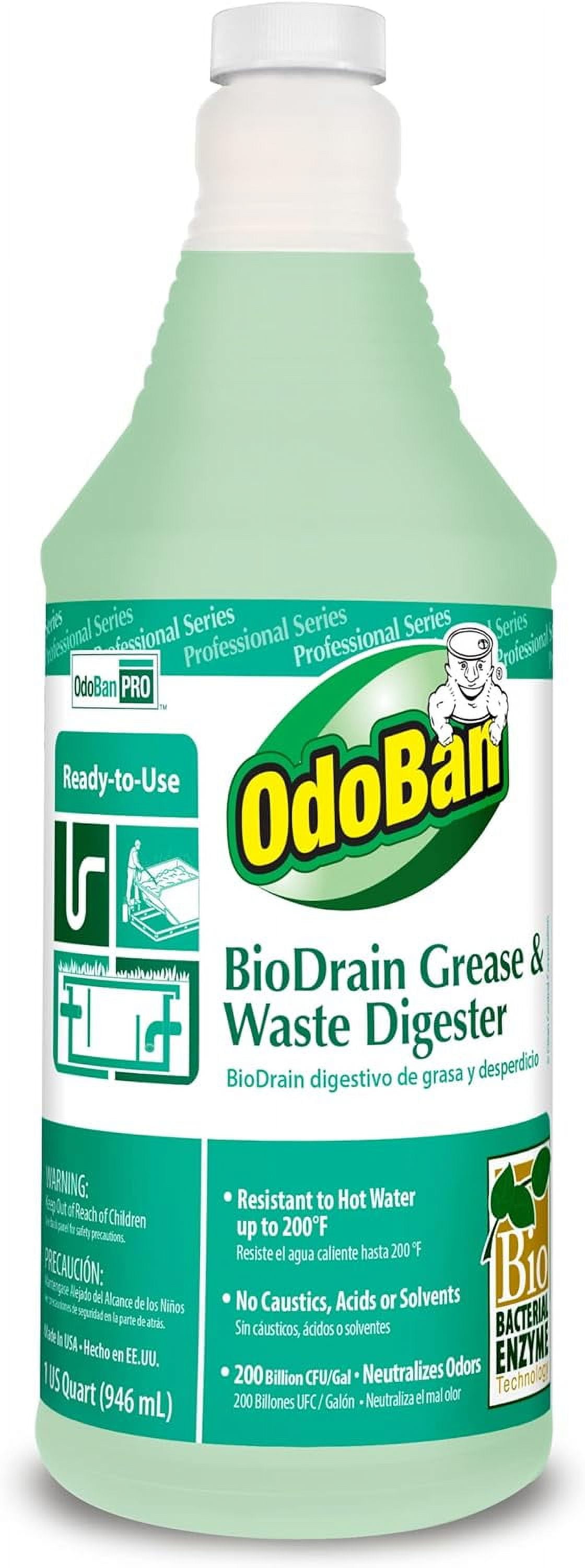 OdoBan Professional Ready-to-Use BioDrain Grease and Waste Digester, 32 ...