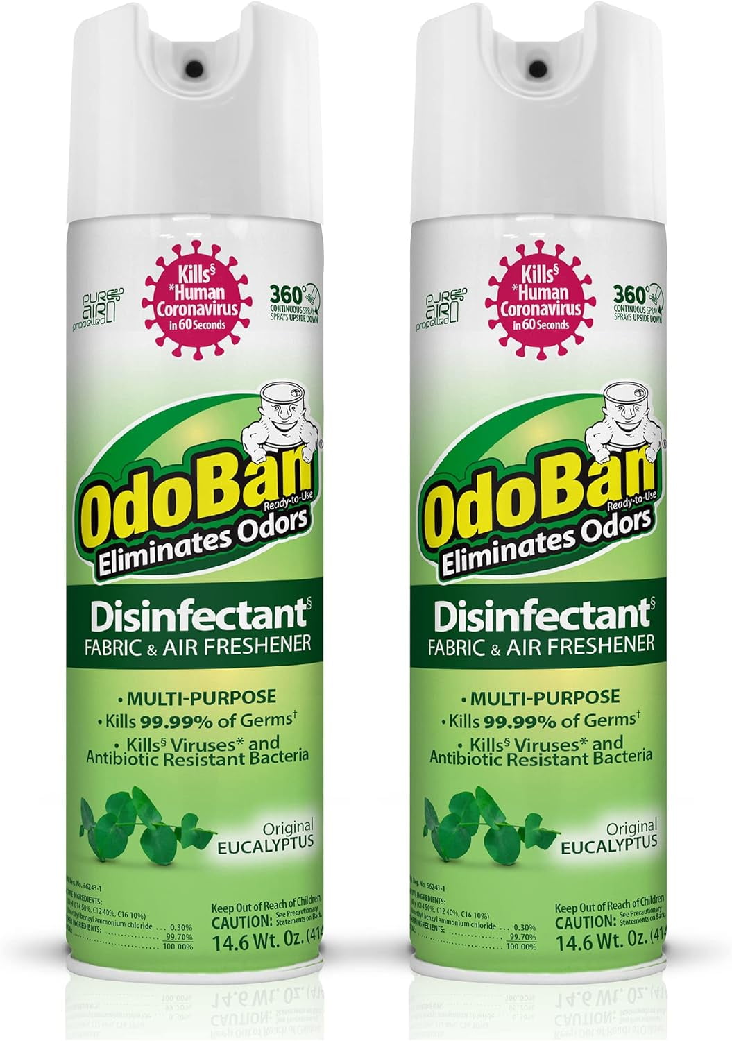 OdoBan Ready-to-Use 360-Degree Continuous Spray Disinfectant and Harsh ...