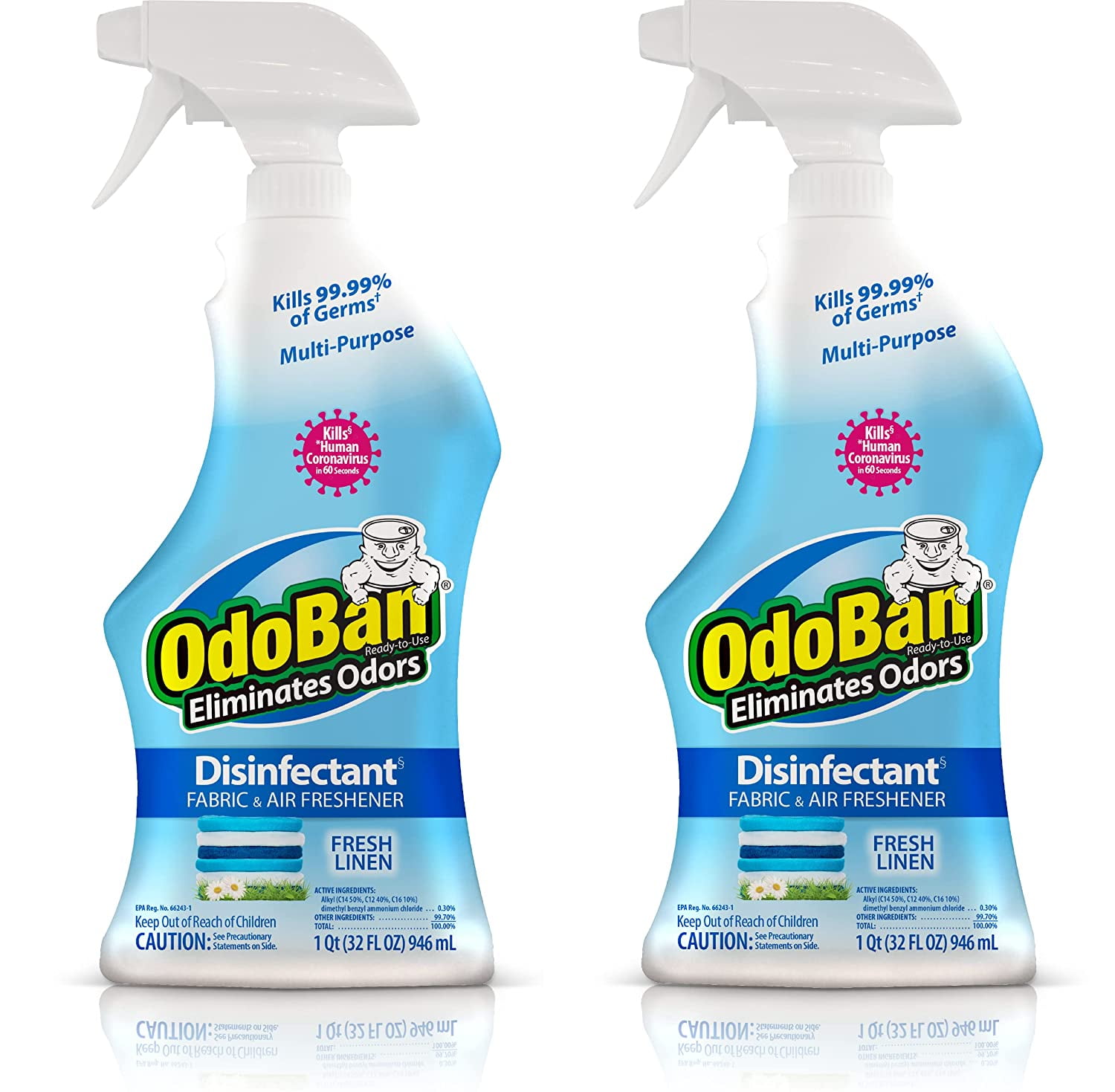 OdoBan Ready-to-Use Disinfectant Cleaner and Odor Eliminator, Set of 2 ...