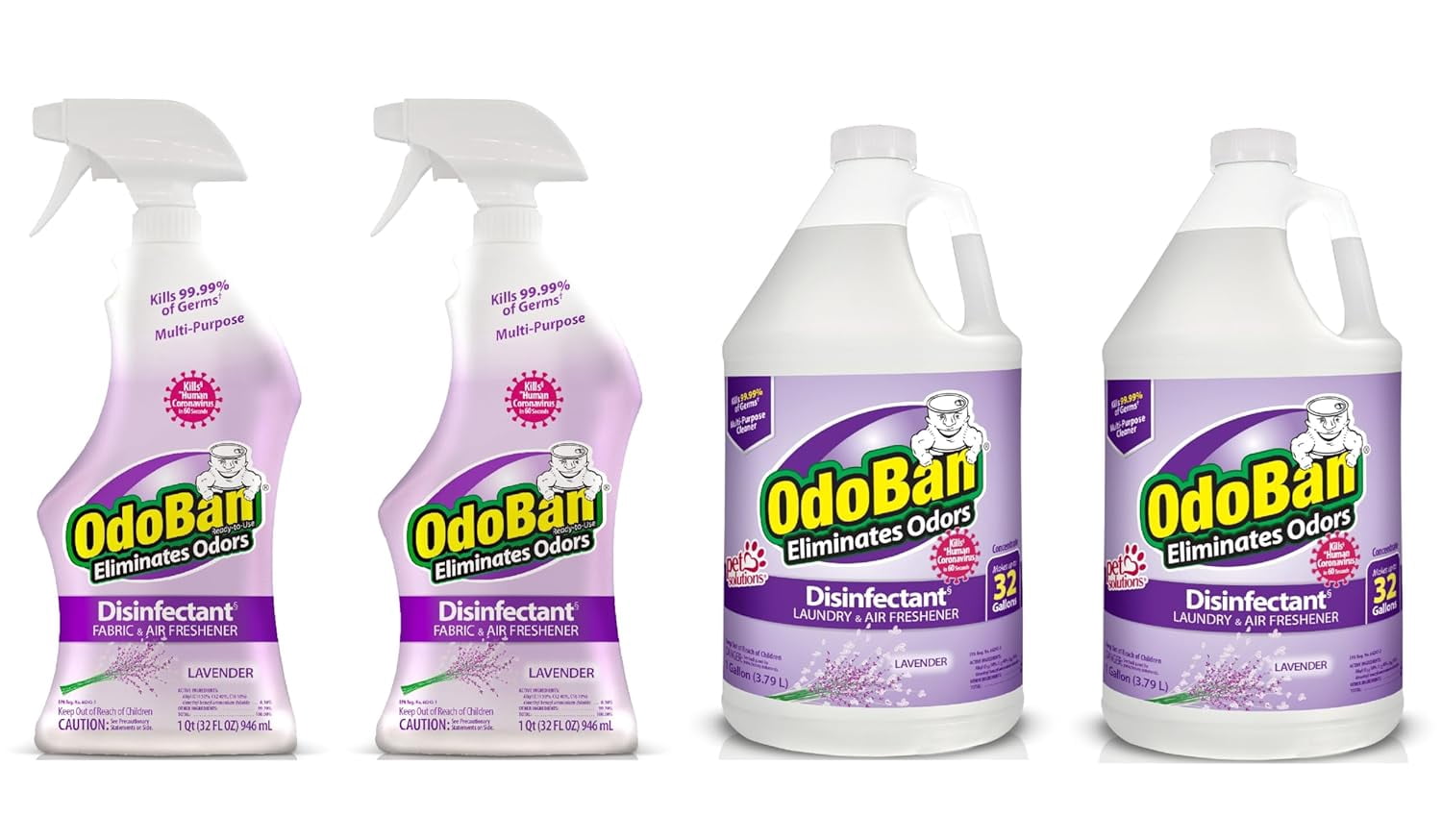 OdoBan Ready-to-Use Disinfectant and Odor Eliminator, 32 fl oz Spray 2 ...