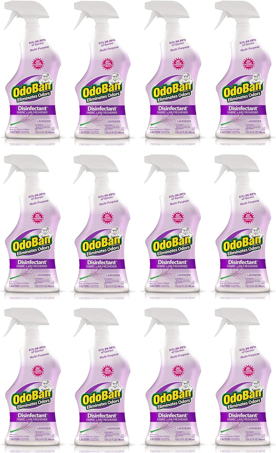 OdoBan Ready-to-Use Disinfectant and Odor Eliminator, Set of 12 Spray ...