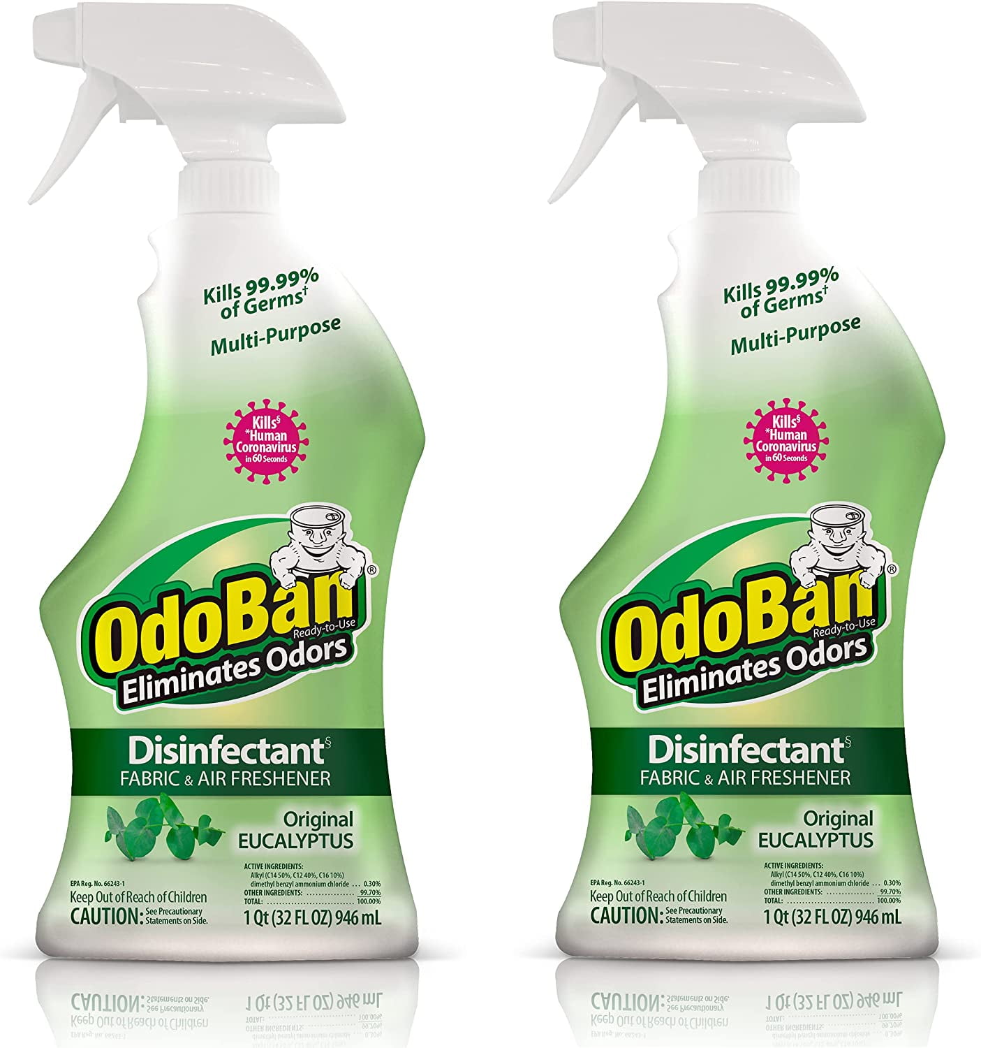 OdoBan Ready-to-Use Fabric Disinfect Cleaning Sanitizer, 2 Spray ...