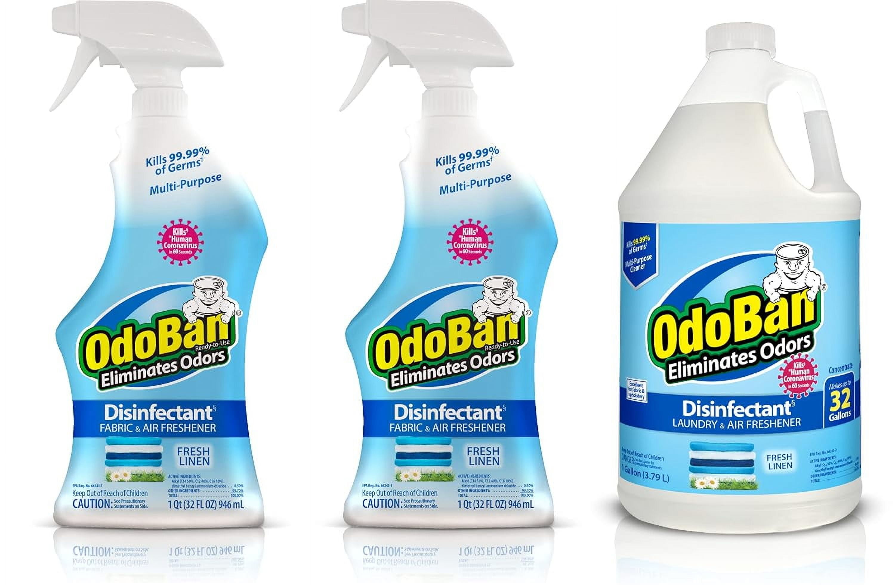 OdoBan Ready-to-Use Disinfectant and Odor Eliminator, Set of 3, 2 Spray ...