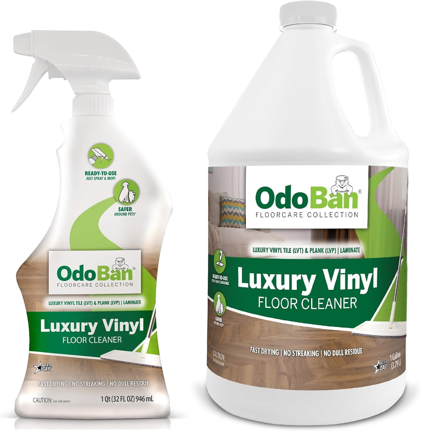 OdoBan Ready-to-Use Luxury Vinyl Floor Cleaner, Streak Free and Neutral ...