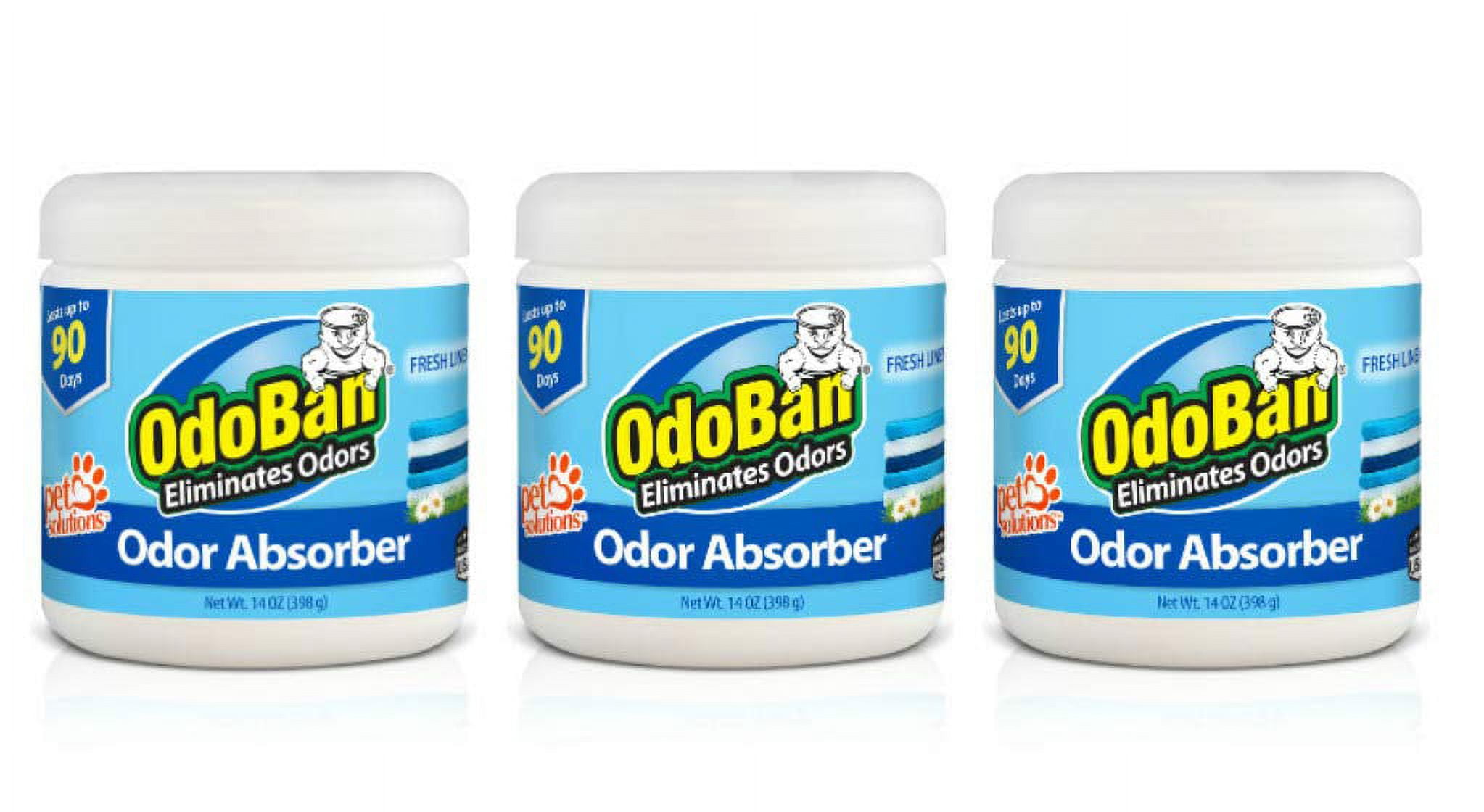 OdoBan Solid Odor Absorber 14oz 3-Pack Fresh Linen Scent for Small ...