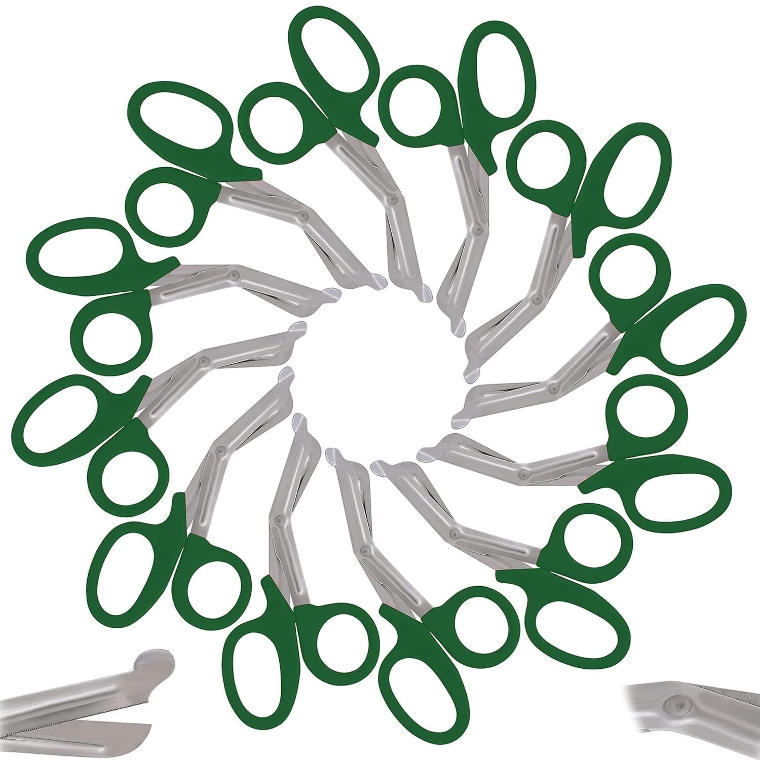 OdontoMed2011 12/Pack Dark Green Handle Trauma Shears 5.5" Stainless ...