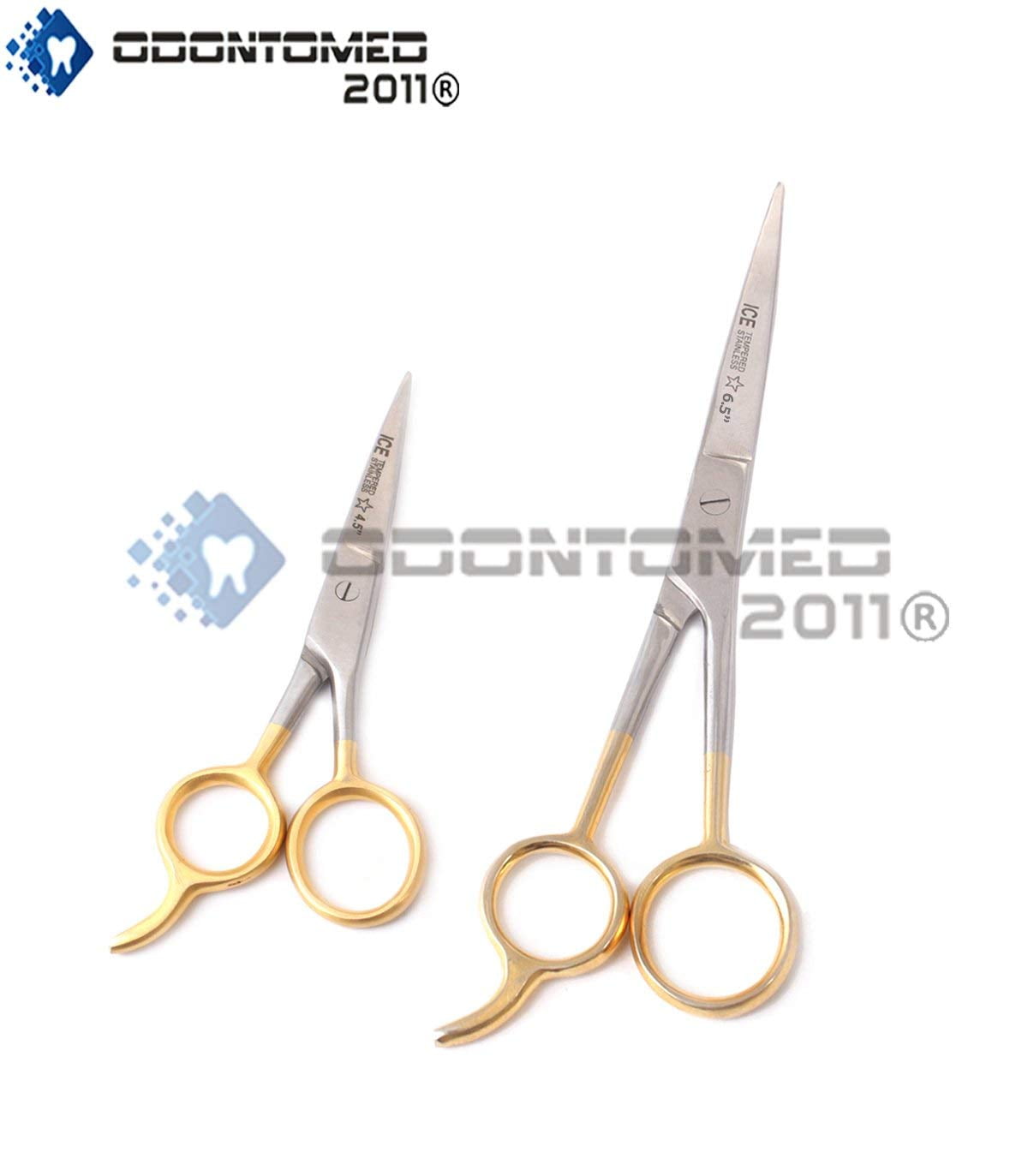Odontomed2011® 2 Pcs Professional Barber Hair Dressing Scissors 4.5" 6. ...