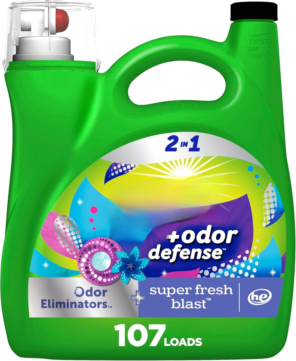 + Odor Defense Liquid Laundry Detergent Super Fresh Blast Scent, HE ...