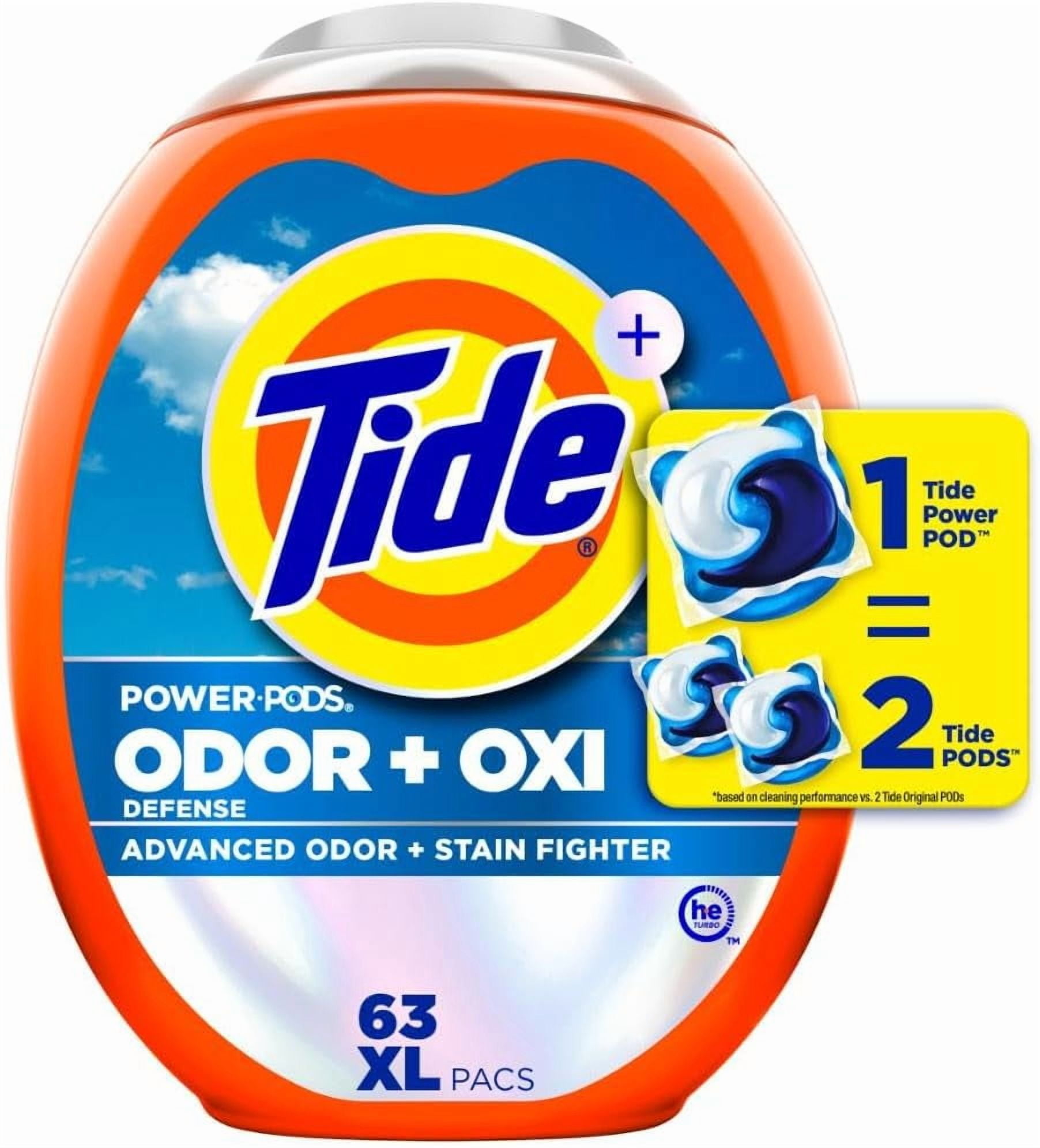 Odor Defense + Oxi Laundry Detergent Pacs, Original Scent, 63 Count ...