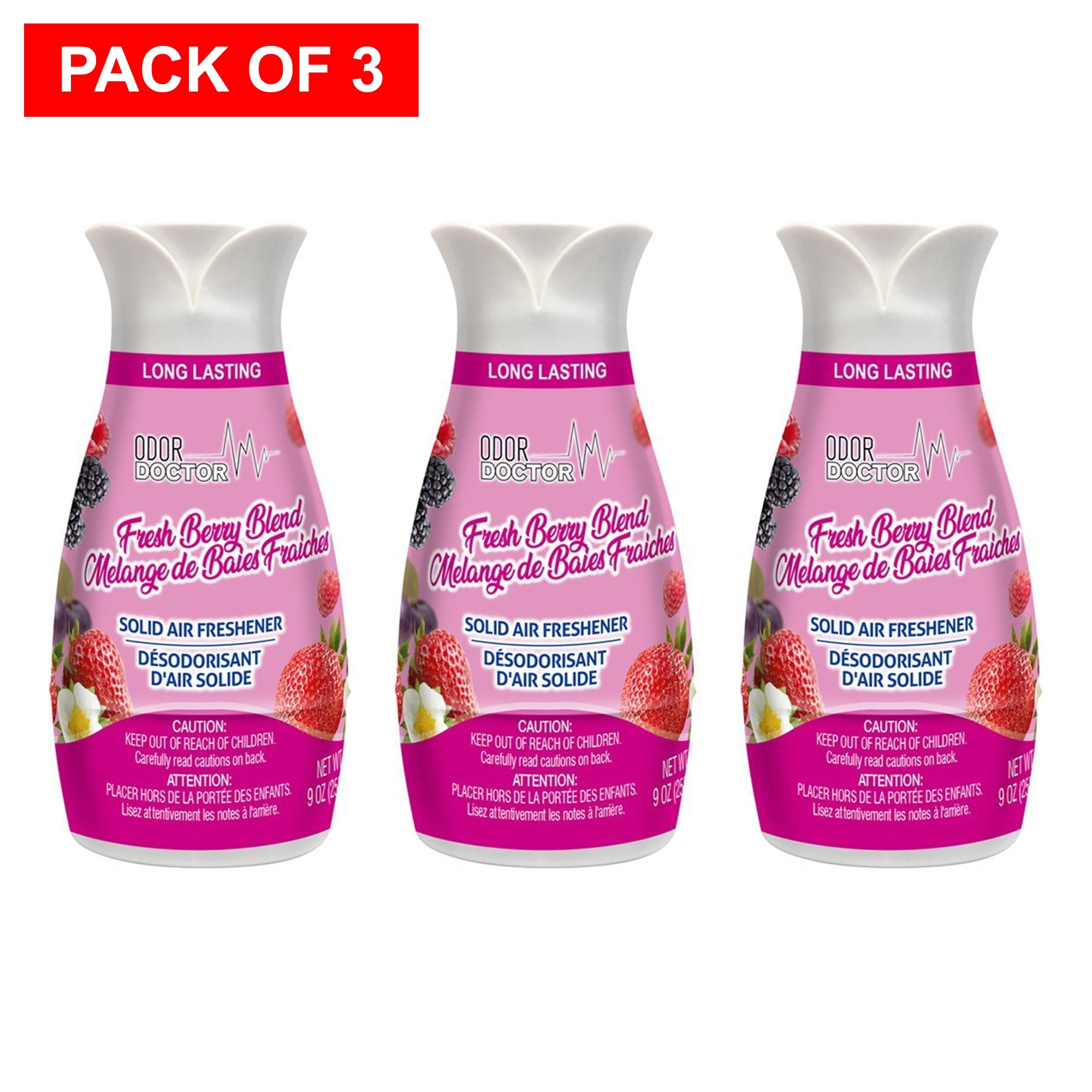 Odor Doctor Solid Air Freshener Cone, Berry Blend, 250g (Pack of 3 ...