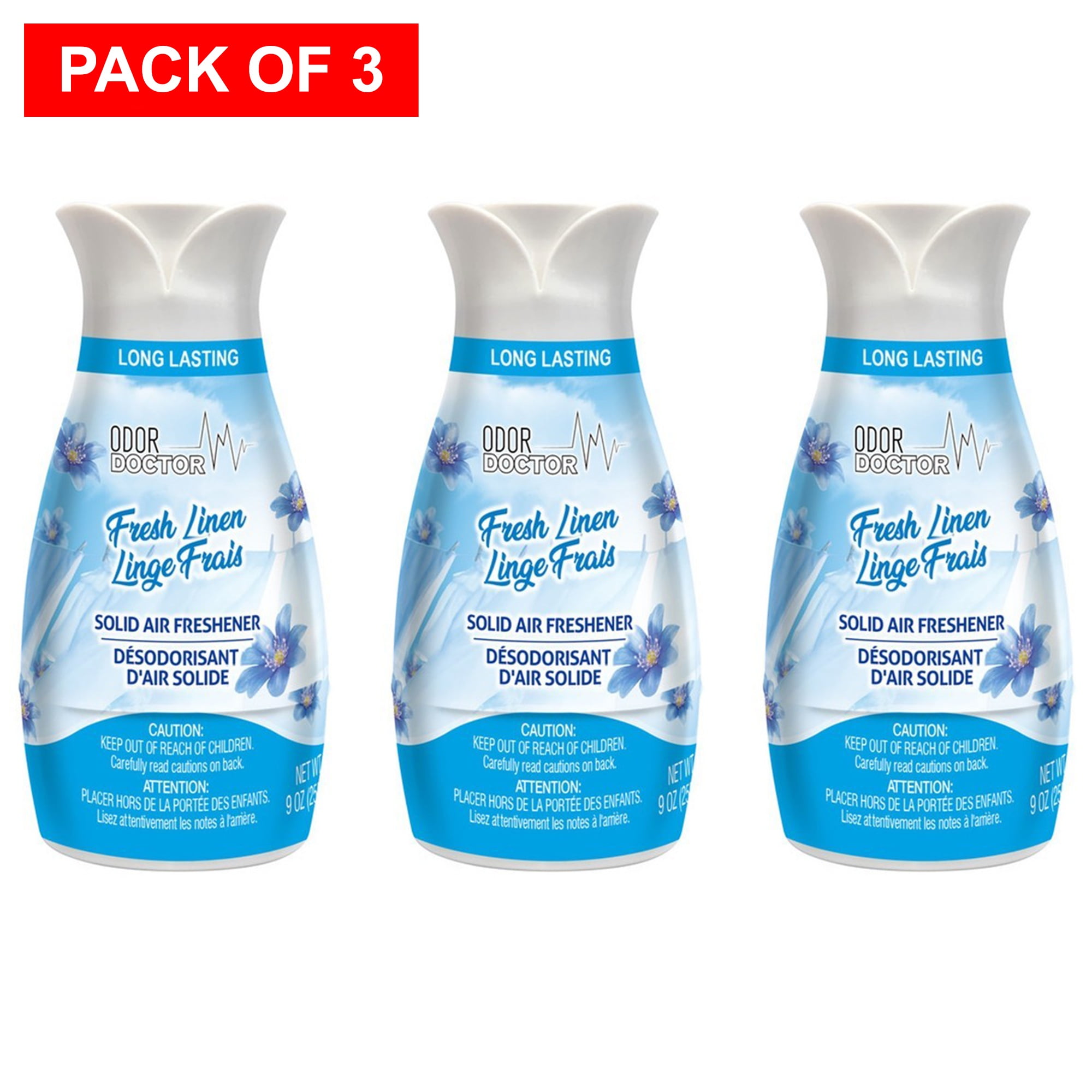 Odor Doctor Solid Air Freshener Cone, Fresh Linen, 250g (Pack of 3 ...