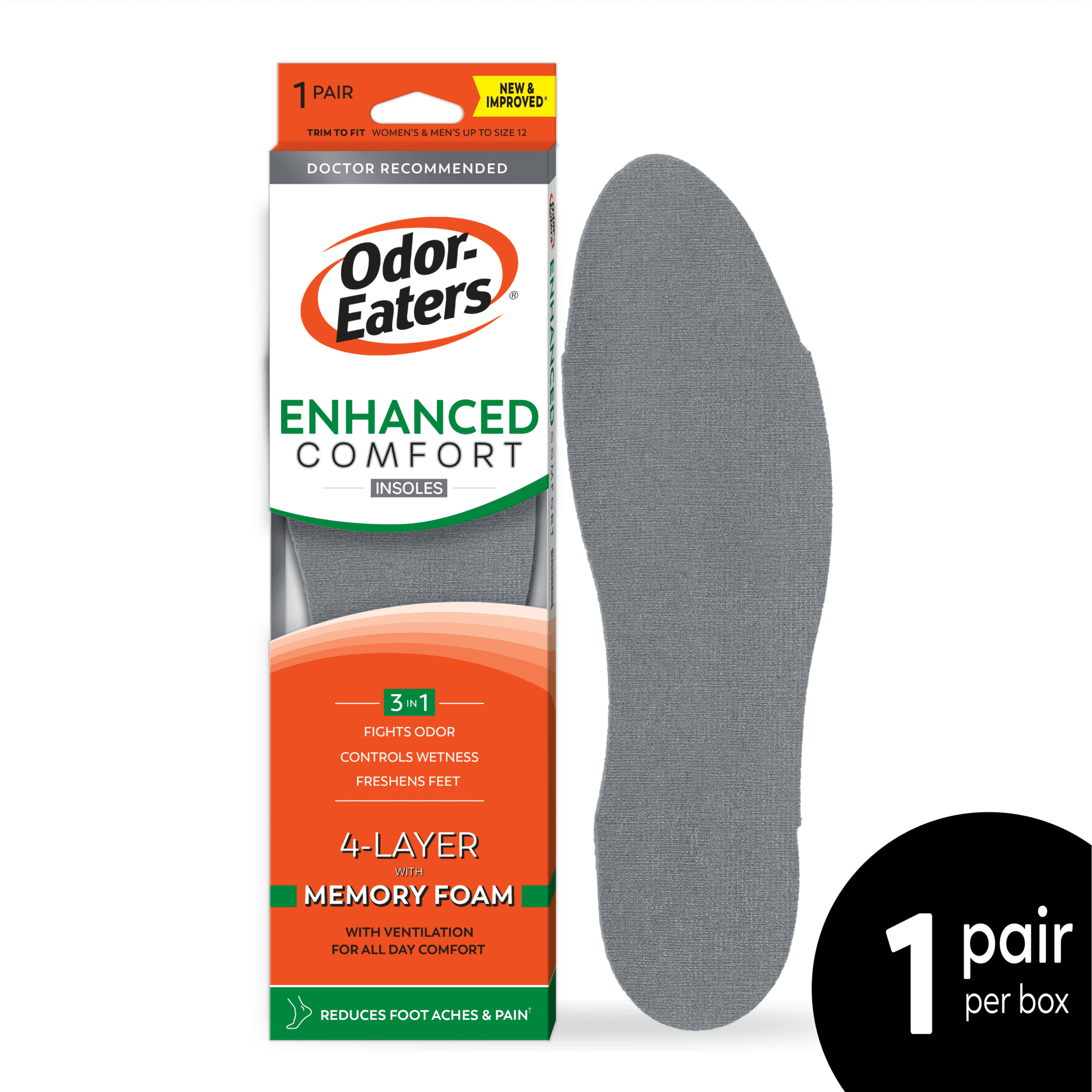 Odor-Eaters Enhanced Comfort Insoles 1pk - Walmart.com