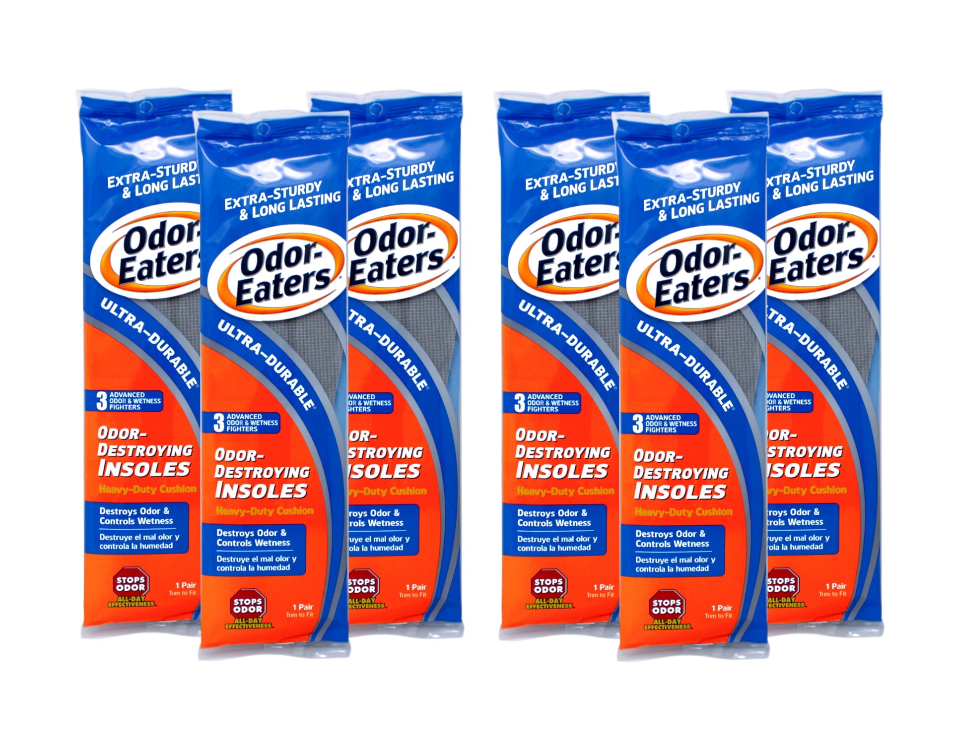 Odor-Eaters Ultra-Durable Insoles, 3 Odor-Destroying Insoles, Heavy ...