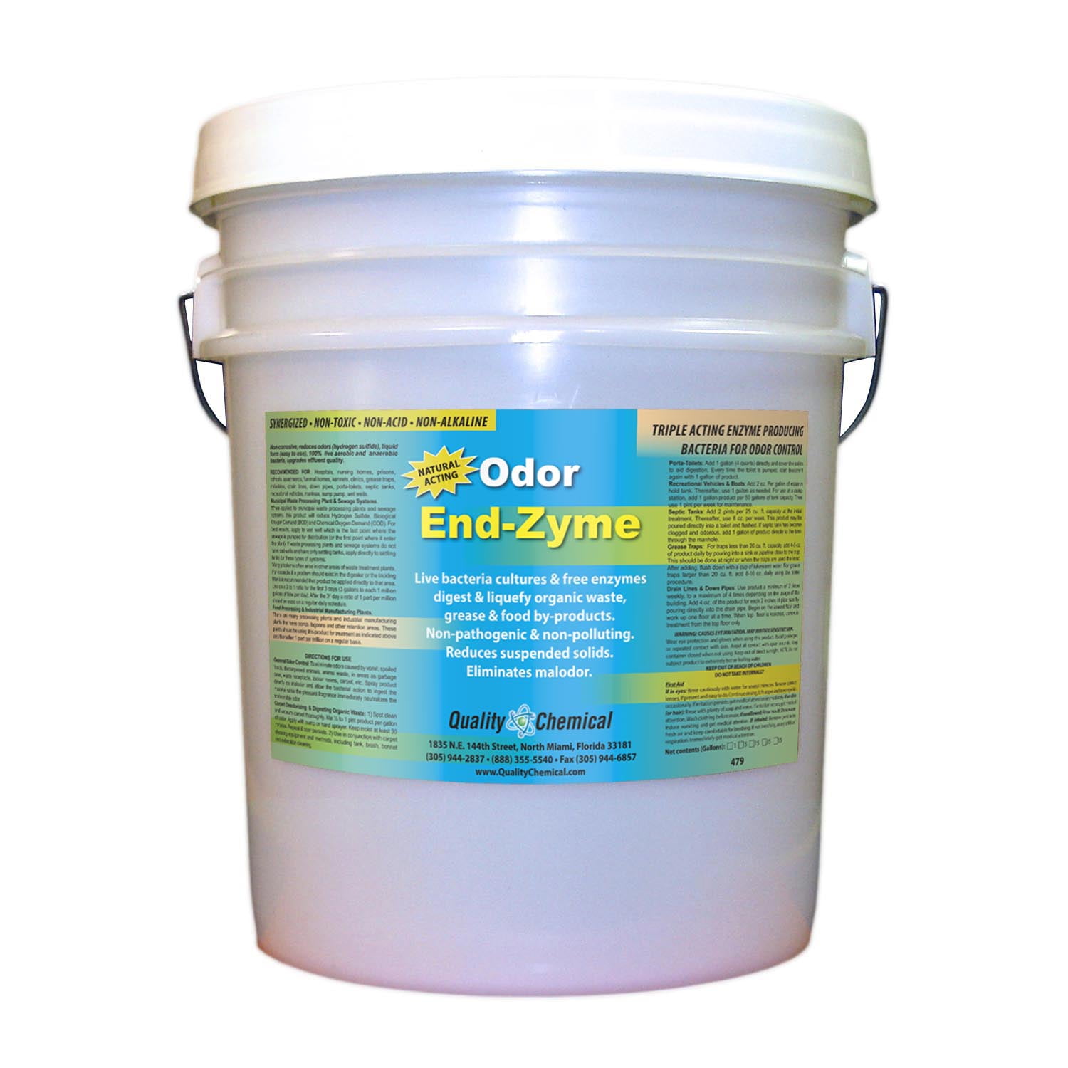 Odor End-Zyme BioStain & Odor Remover, Cleaner, Deodorizer - 5 gallon ...