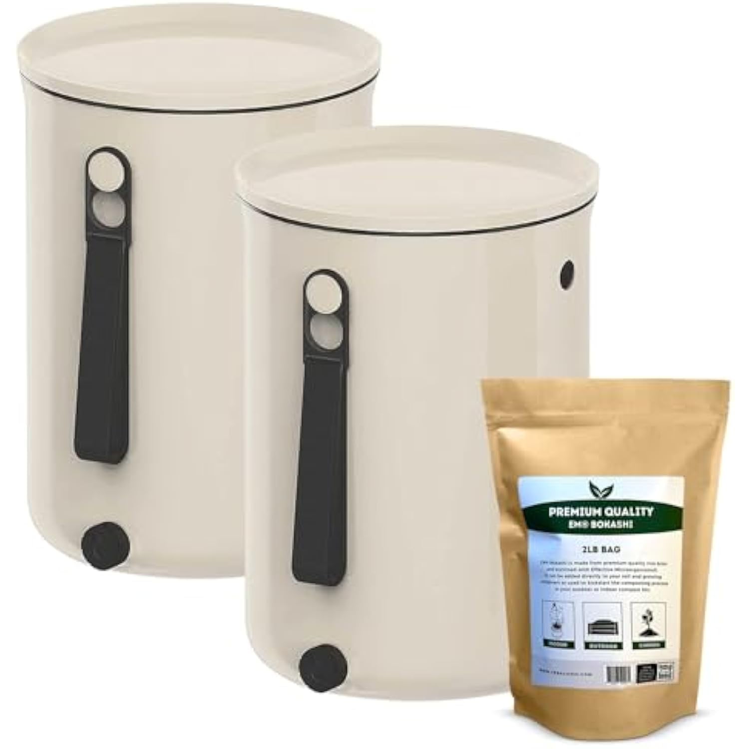 Odor Free Compost Bins - Indoor Compost Starter Kit with Bokashi Bran ...