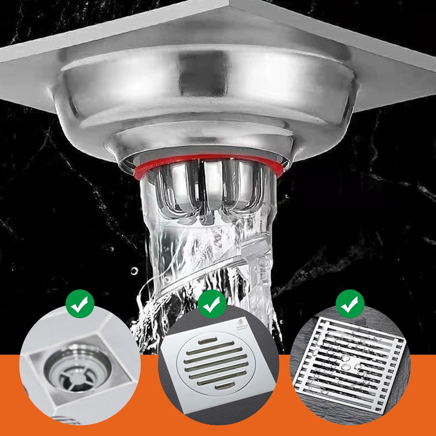 Odor Proof Floor Drain Valve-Sewer Core Backflow Preventer Shower Floor Drain Plug for Kitchen ...