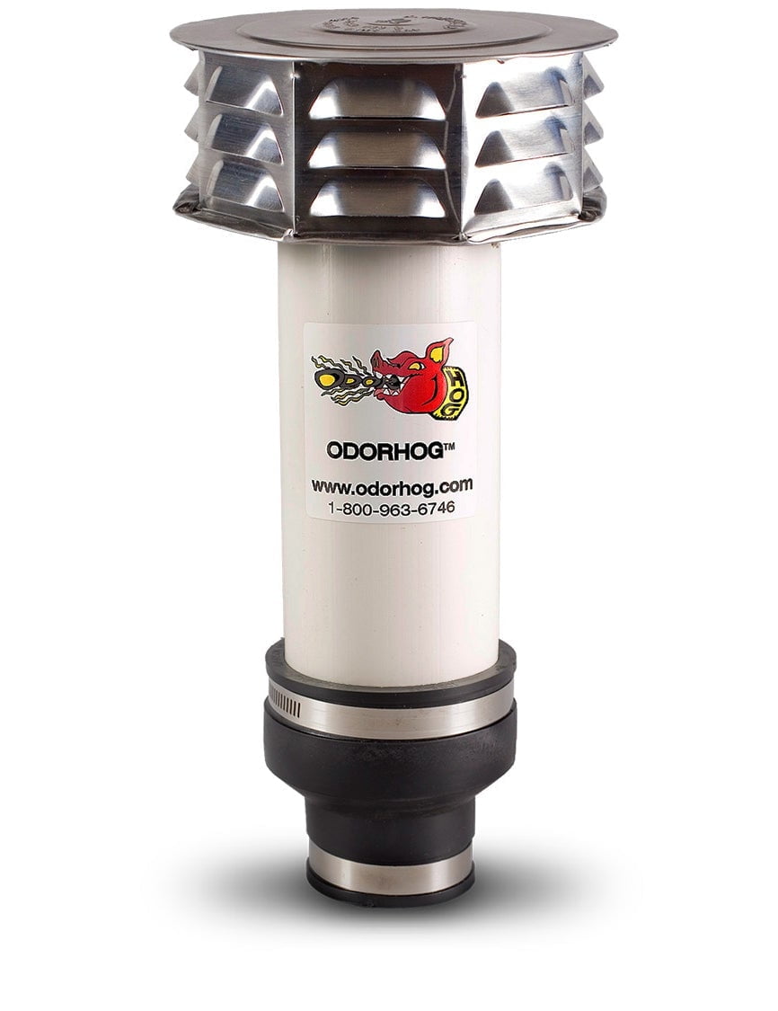 OdorHog Metal Cap Clamp On Vent Stack Pipe Filter 2" PVC Removes ...