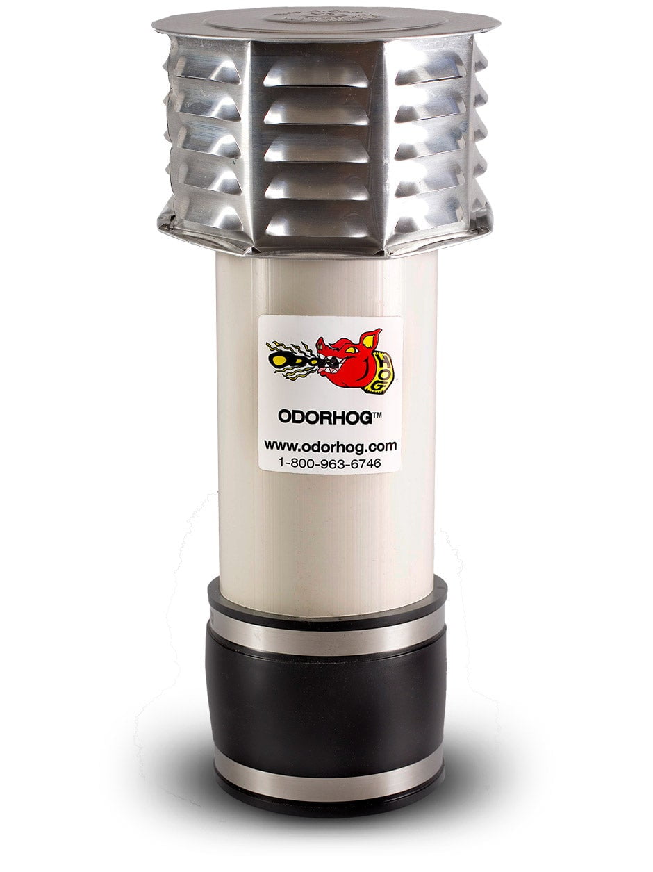 OdorHog Metal Cap Clamp On Vent Stack Pipe Filter 4" PVC Removes ...