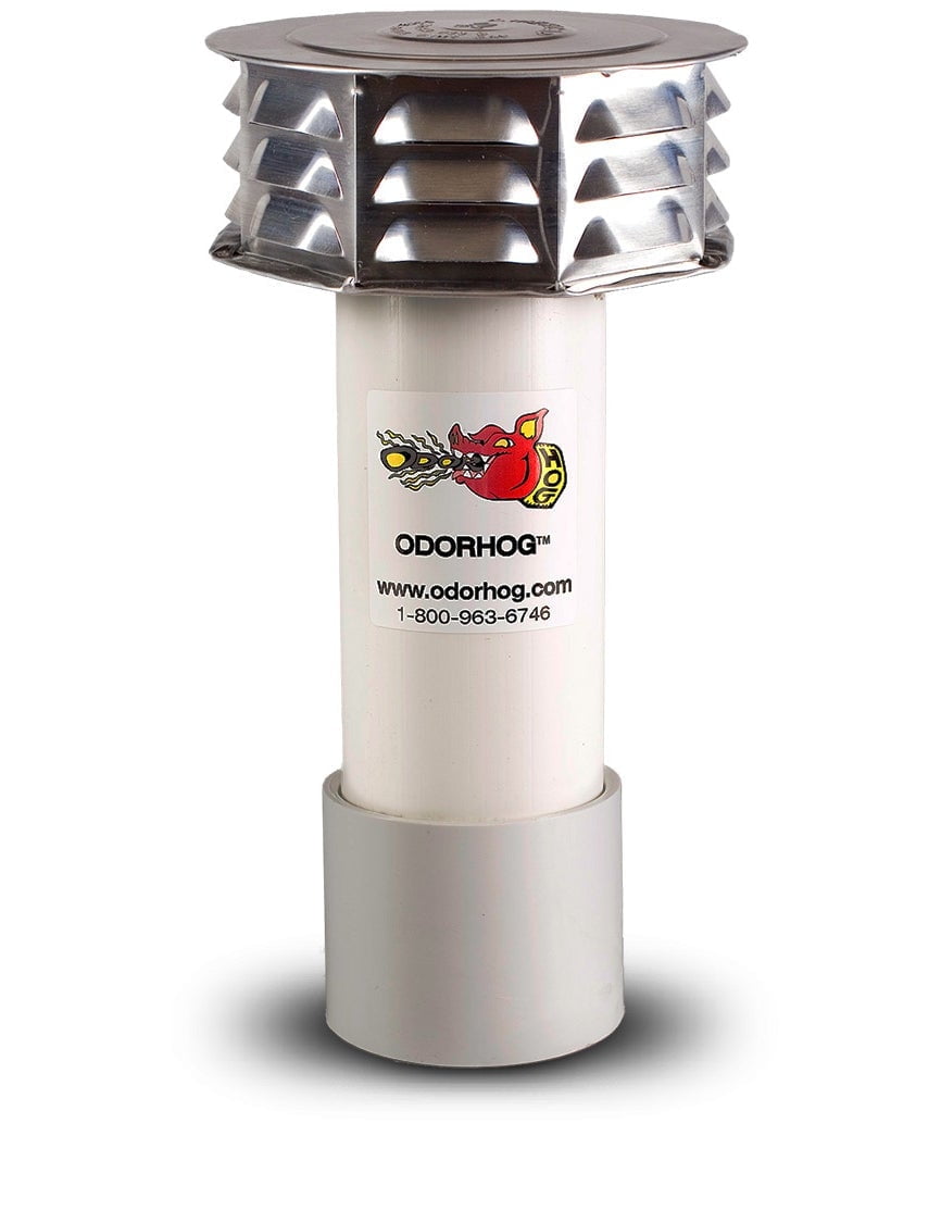 OdorHog Metal Cap Slip On Vent Stack Pipe Filter 3" PVC Removes Outdoor ...