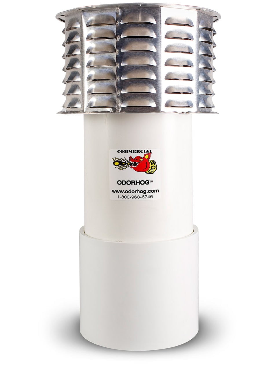 OdorHog Metal Cap Slip On Vent Stack Pipe Filter 6" PVC Removes Outdoor ...
