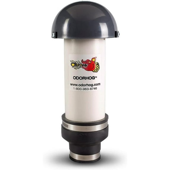 OdorHog Mushroom Cap Clamp On Vent Stack Pipe Filter 1.5" PVC Removes ...