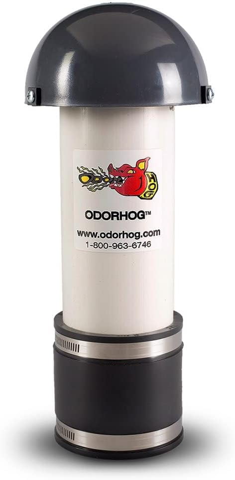 OdorHog Mushroom Cap Clamp On Vent Stack Pipe Filter 3" PVC Removes ...