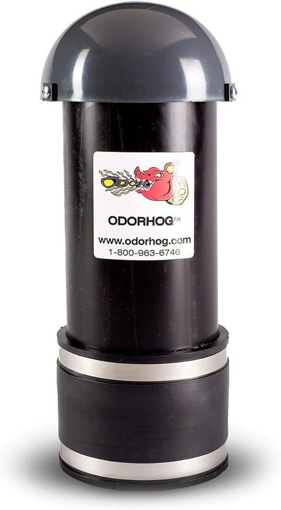 OdorHog Mushroom Cap Clamp On Vent Stack Pipe Filter 4" Black ABS ...