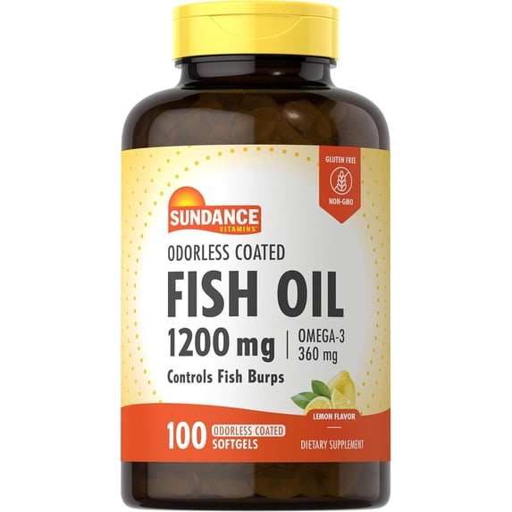 Odorless Fish Oil 1200mg | 100 Softgels | Lemon Flavor for Men and ...