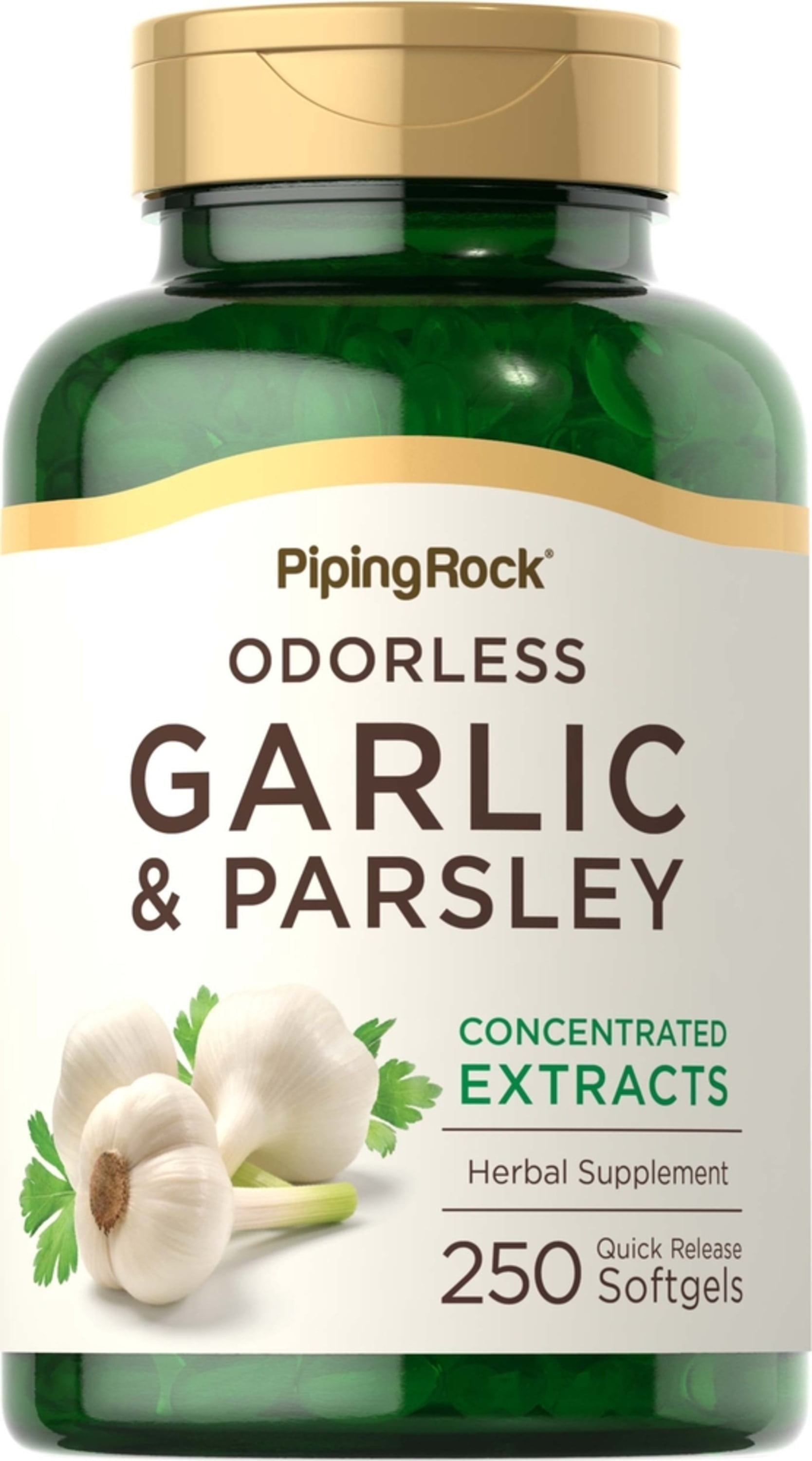 Piping Rock, Odorless Garlic and Parsley Softgels, 500mg, 250 Count ...