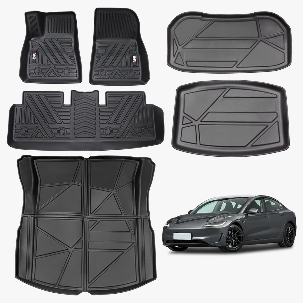 Odorless TPE Full Coverage Floor Mats for Tesla Model 3 2023-2025 6 ...